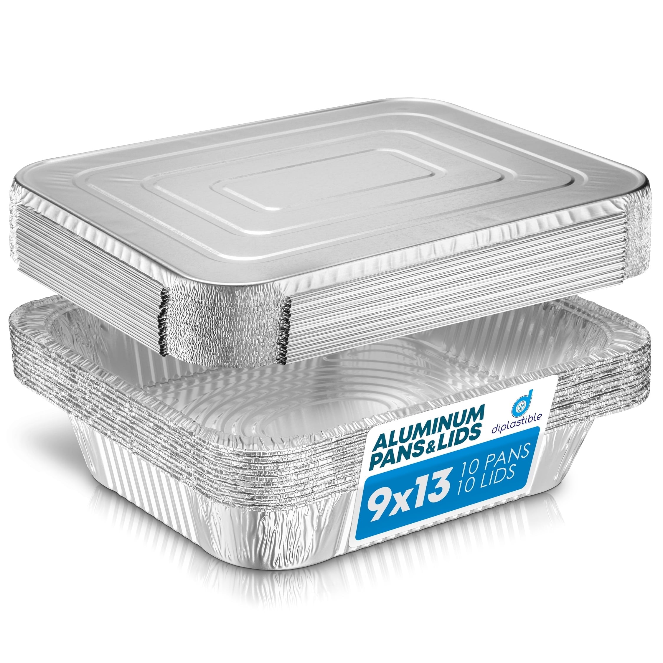 Diplastible Cooking Pans 9 x 13 Aluminum Cake Pan, Disposable 10 Count ...