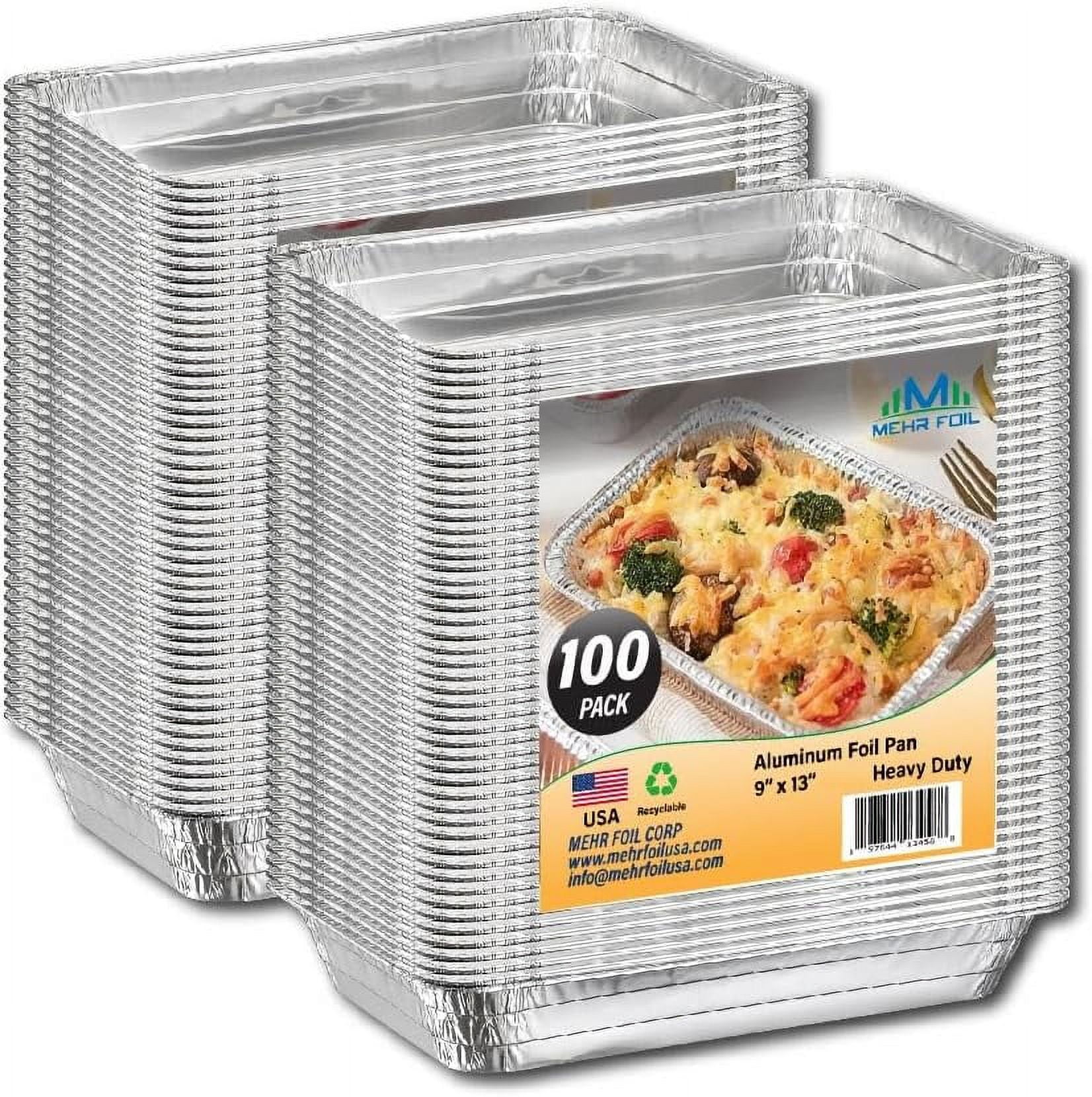 9x13 Aluminum Pans Disposable Aluminum Foil Pans Half Size Shallow (100 ...