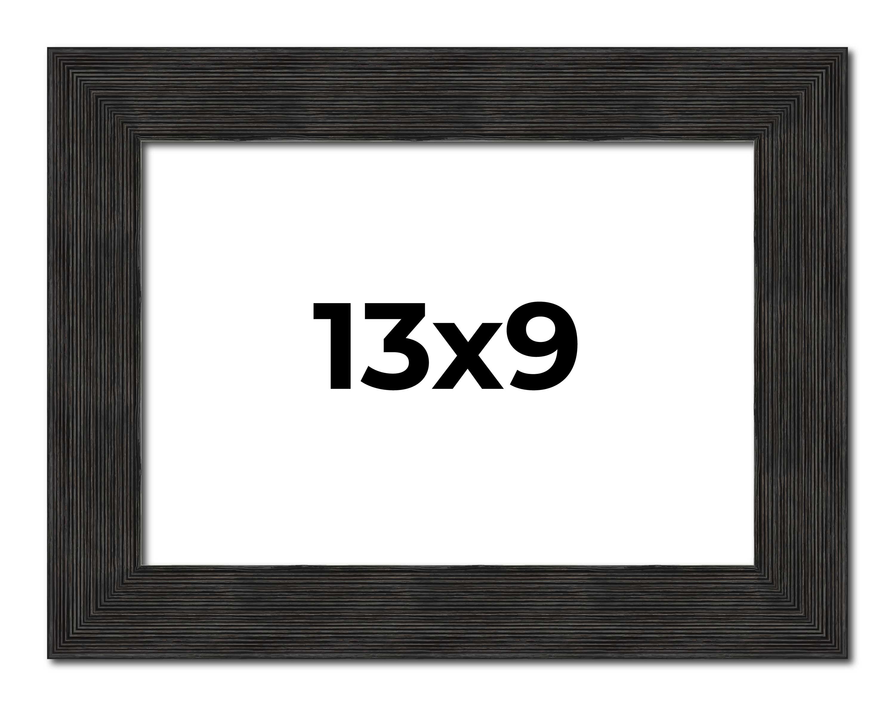 9x13 Contemporary Black Picture Frame - UV Acrylic, Foam Board Backing ...