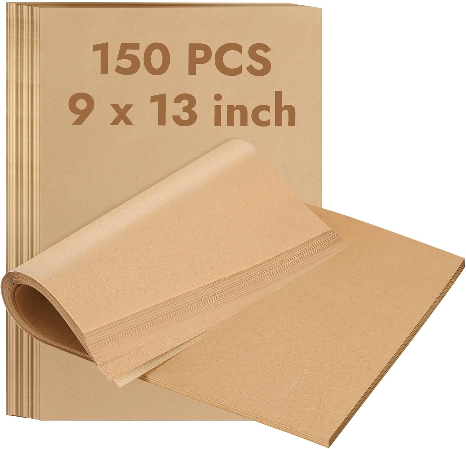 9x13 Inch 150PCS Unbleached Parchment Paper, Disposable Pre-cut Paper ...