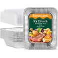 9x13 Inch Disposable Aluminum Pans with Clear Lids(10 Pack)Half Size ...
