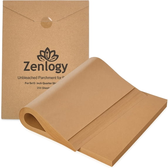 9x13 Parchment Paper (200 sheets) - Unbleached, High Heat, Non-stick ...