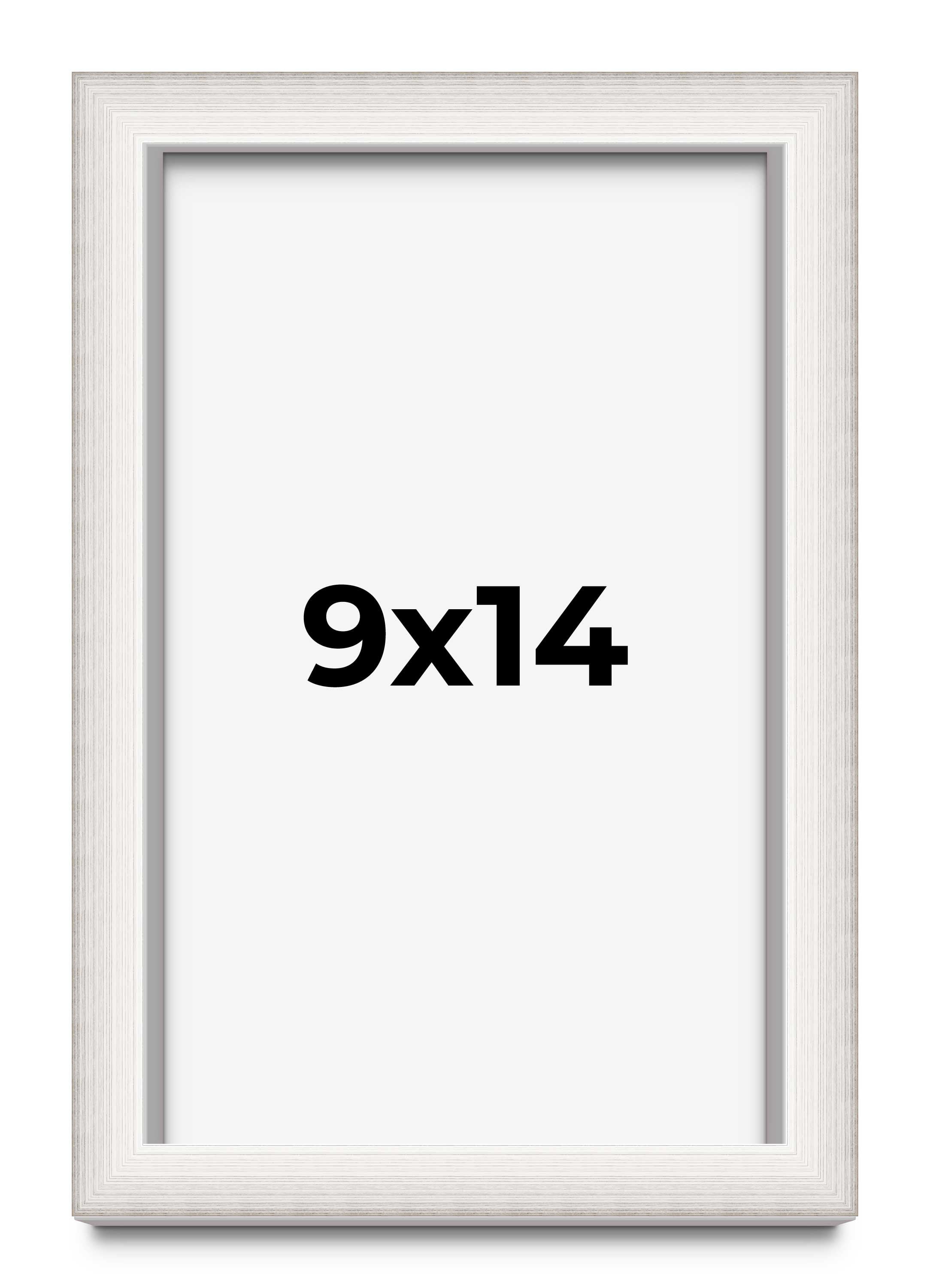 9x14 Shadow Box Silver Brushed Striped Display Frame | 1.625 Inches ...