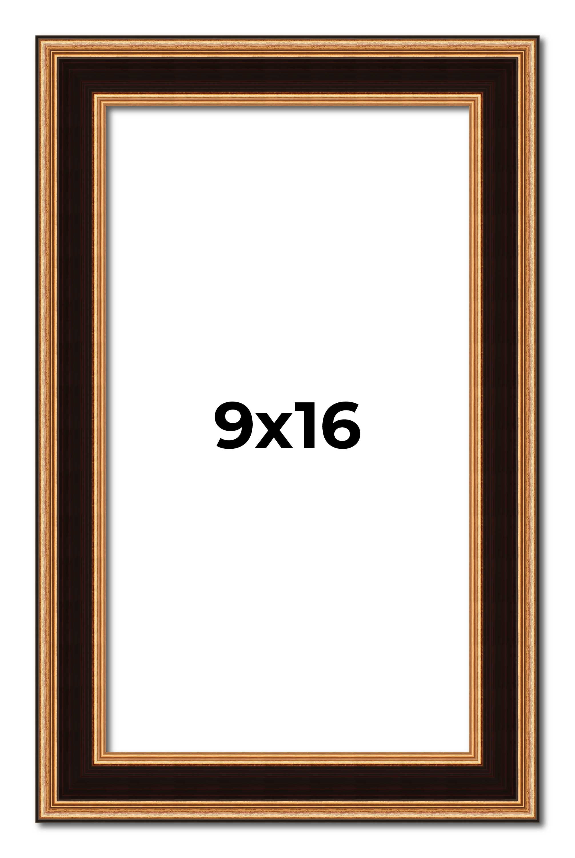 9x16 Frame Gold Brown Plein Air Vintage Solid Wood Picture Frame | 1.75 ...