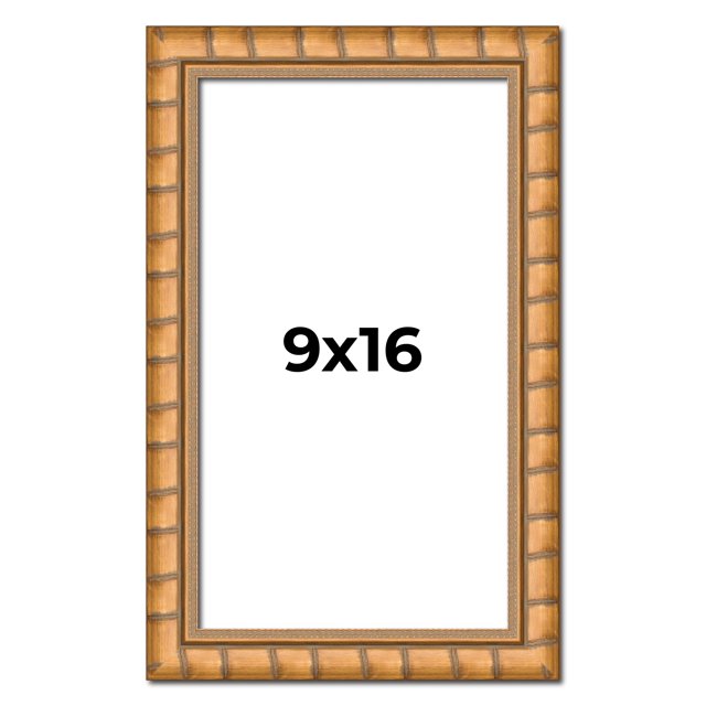 9x16 Frame Gold Real Wood Picture Frame Width 1.5 inches | Interior ...