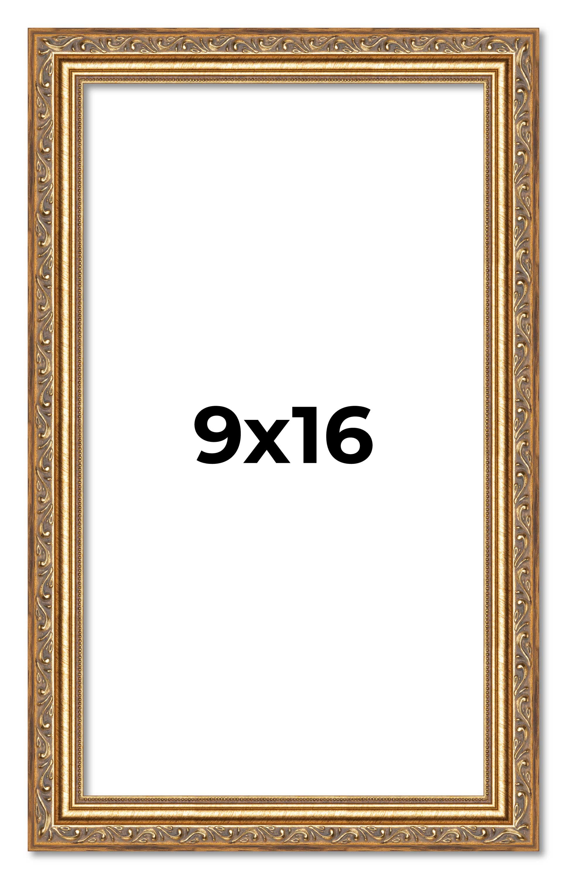 9x16 Frame Gold Solid Wood Picture Frame Width 1.25 Inches | Interior ...