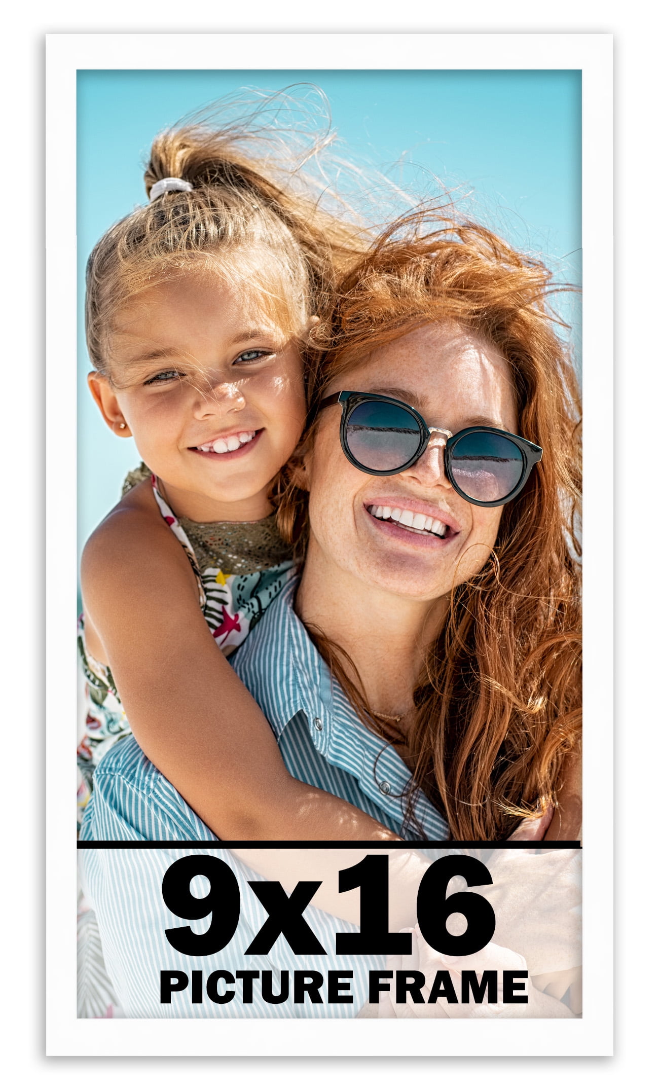 9x16 Frame White Solid Wood Picture Frame Includes UV Acrylic Shatter ...