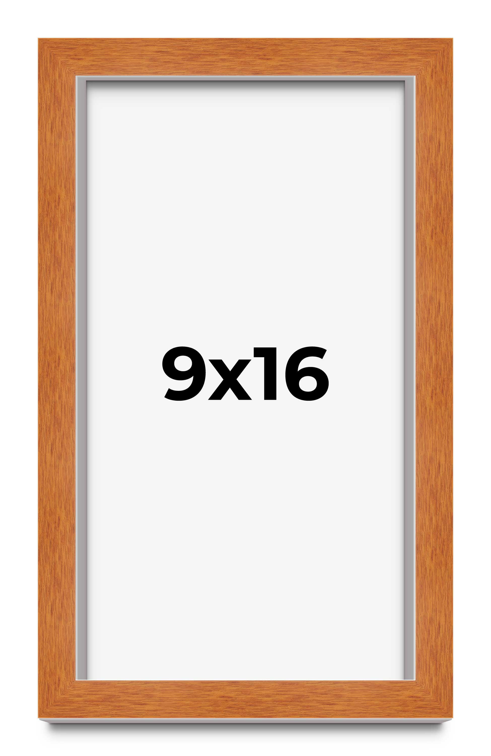 9x16 Shadow Box Frame Brown | 0.875 Inches Deep Real Wood Contemporary ...