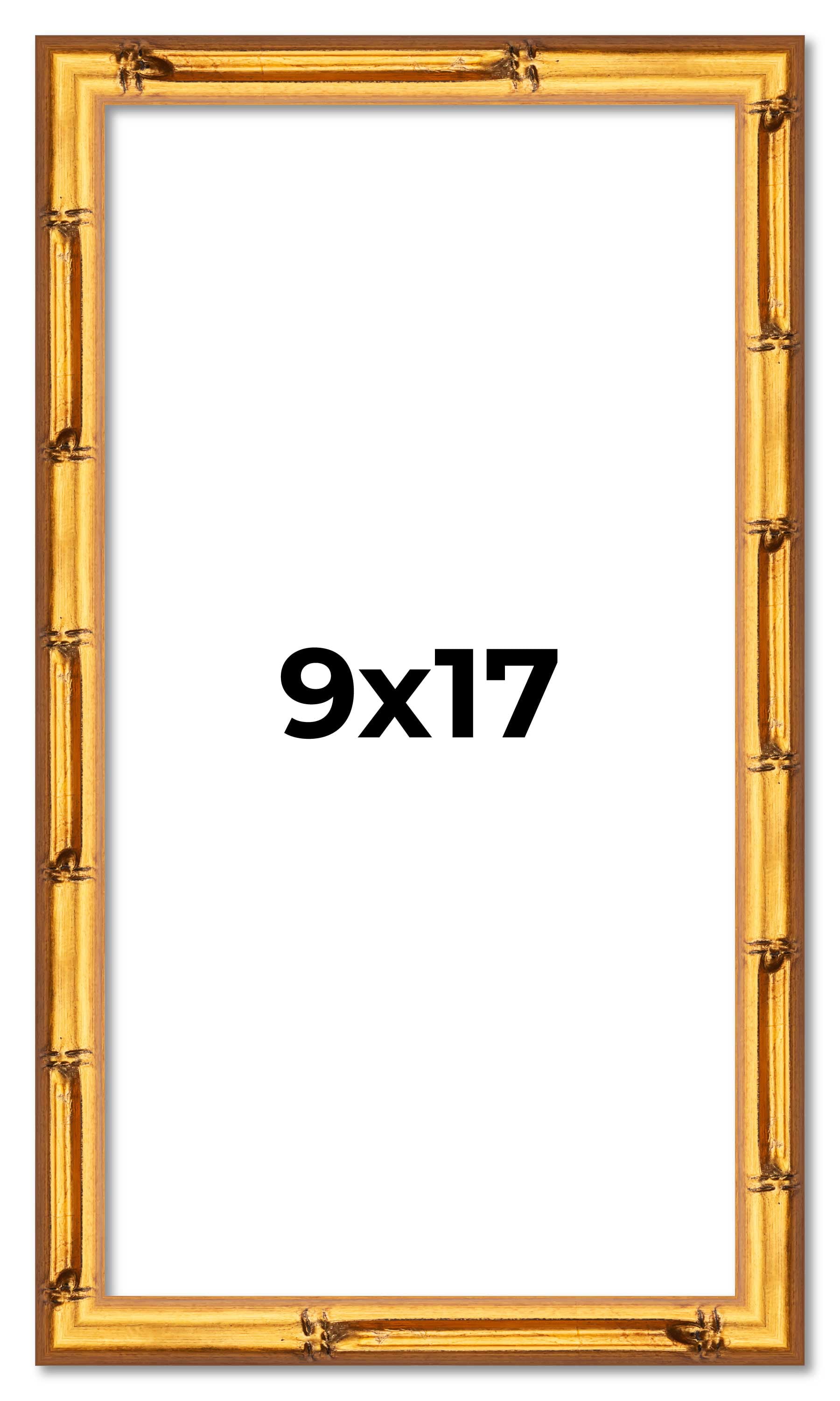9x17 Frame Gold Bamboo Solid Wood Picture Frame | 1 Inch Moulding Width ...