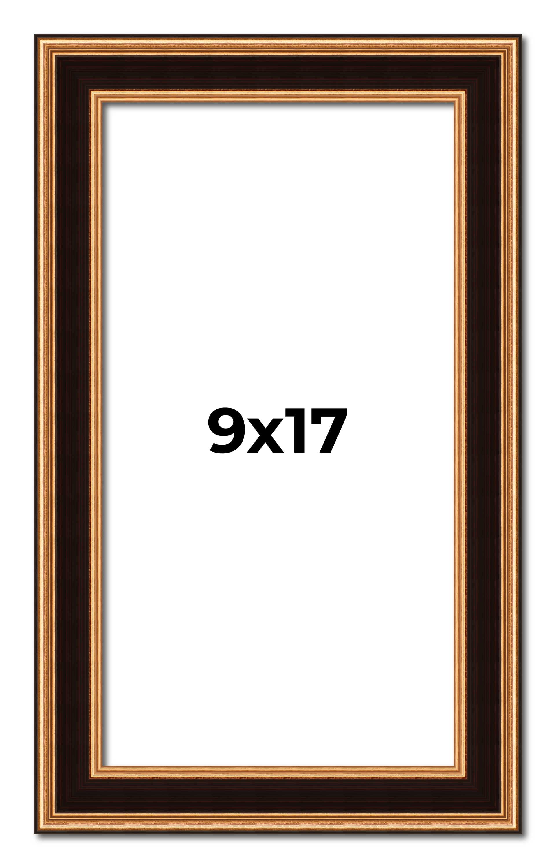 9x17 Frame Gold Brown Plein Air Vintage Solid Wood Picture Frame | 1.75 ...