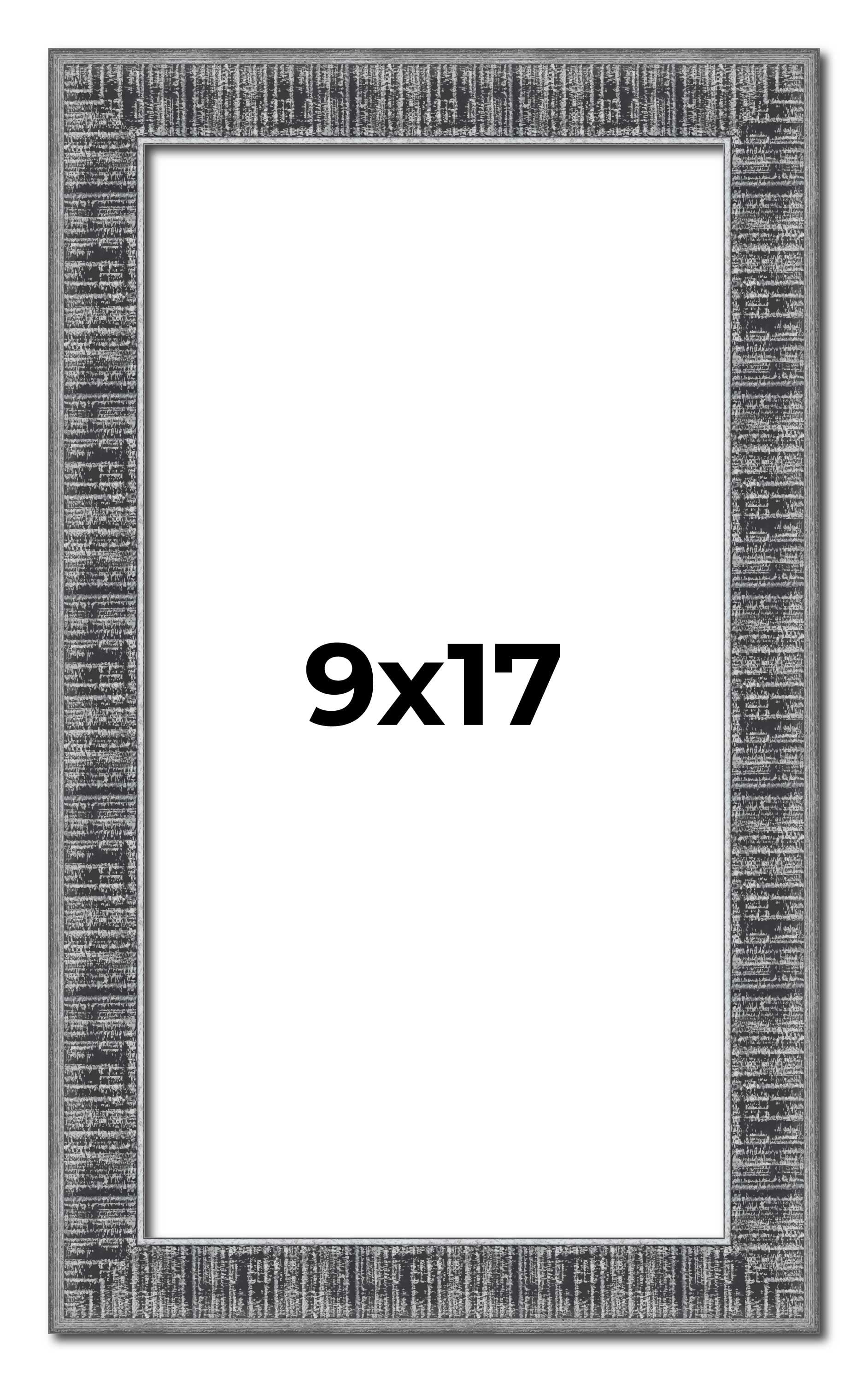 9x17 Frame Silver Black Rustic Sonoma Solid Wood Picture Frame | 1.5 ...
