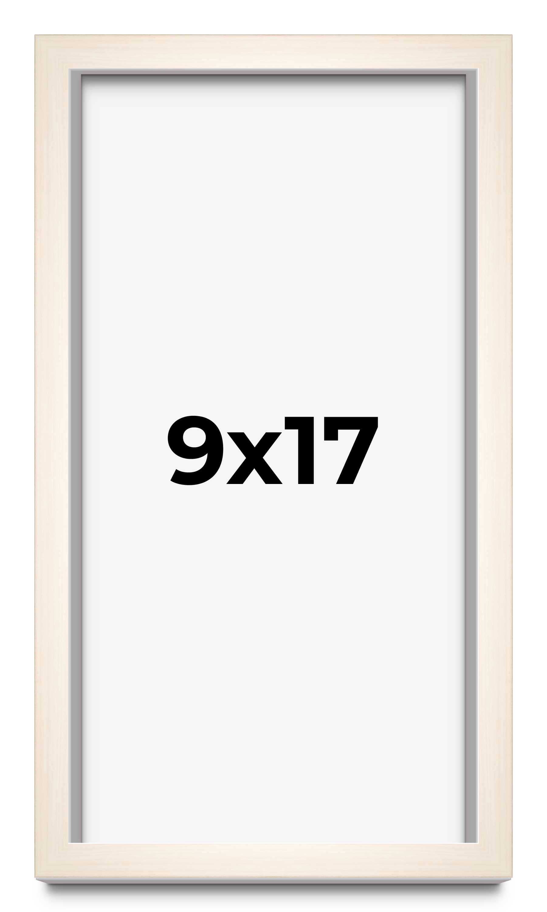 9x17 Frame White Wash Solid Wood Picture Frame | 0.75 Inch Moulding ...