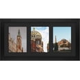 , 9x18 Black Wood Frame - Black Mat for Three 5x7 Pictures - Sawtooth ...