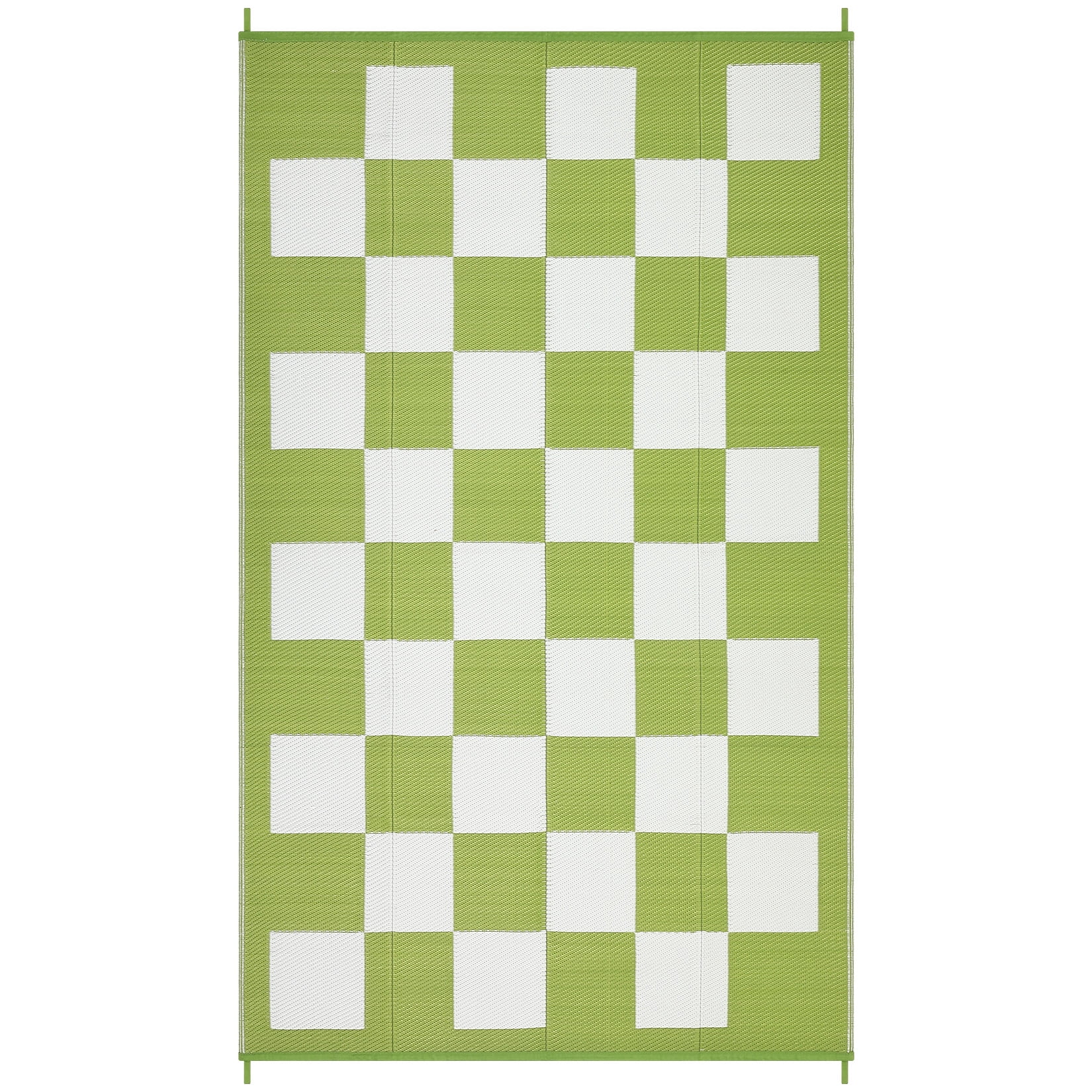 9x18 Checkerboard Outdoor Rug,Reversible Plastic Straw Mat,Waterproof ...