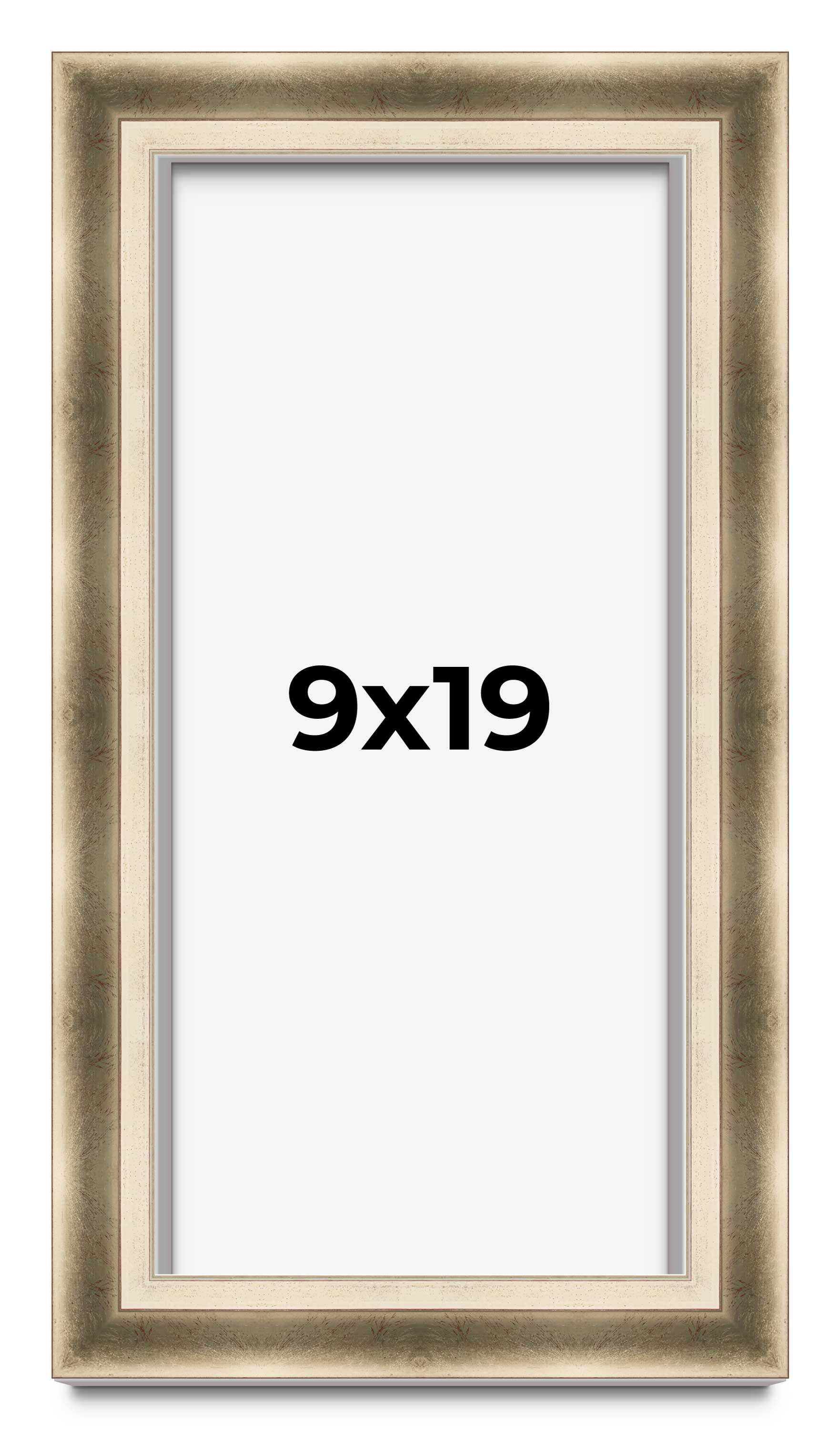 9x19 Shadow Box Frame Silver | 1.75 inches Deep Real Wood Traditional ...