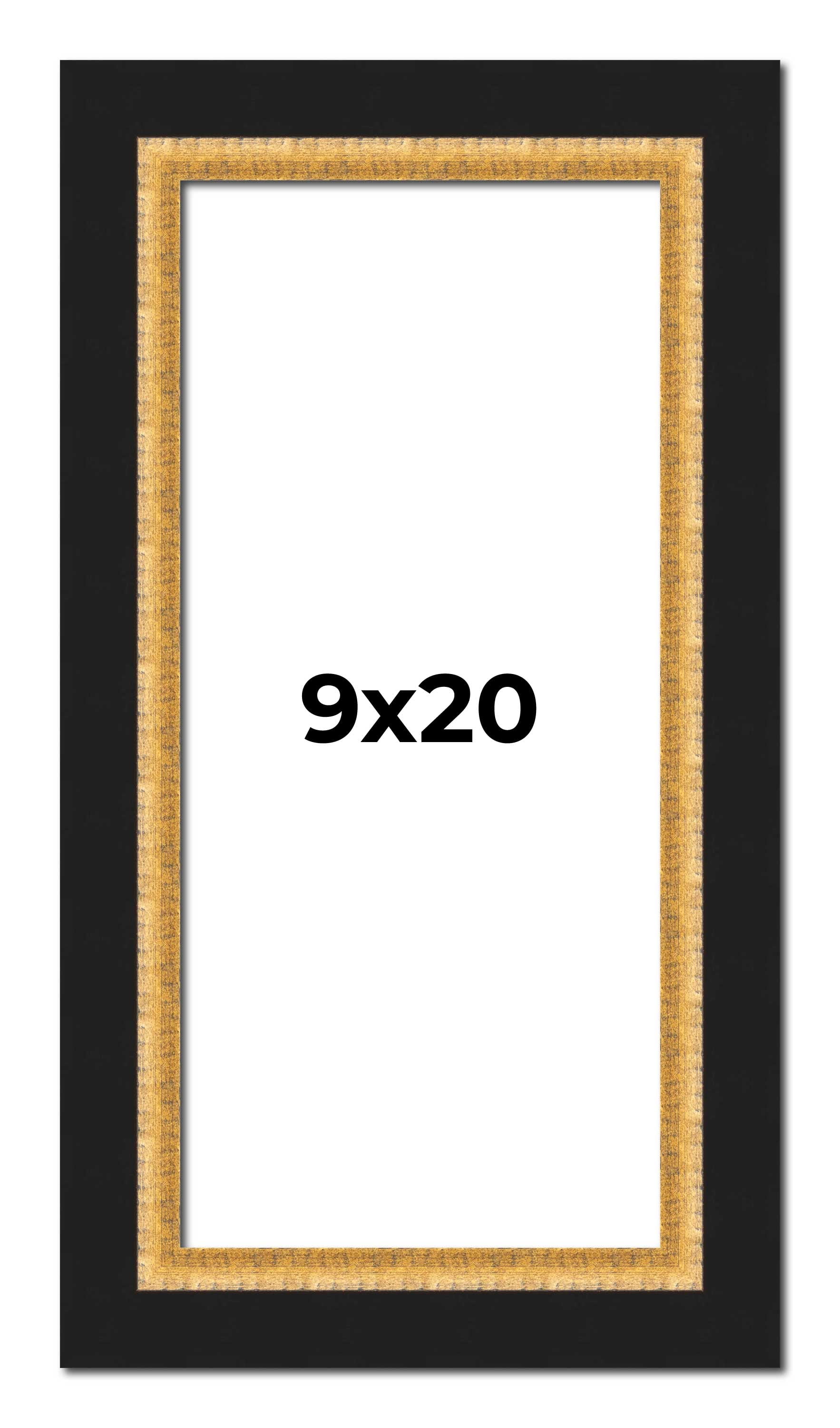 9x20 Frame Gold Real Wood Picture Frame Width 2.25 Inches | Interior ...