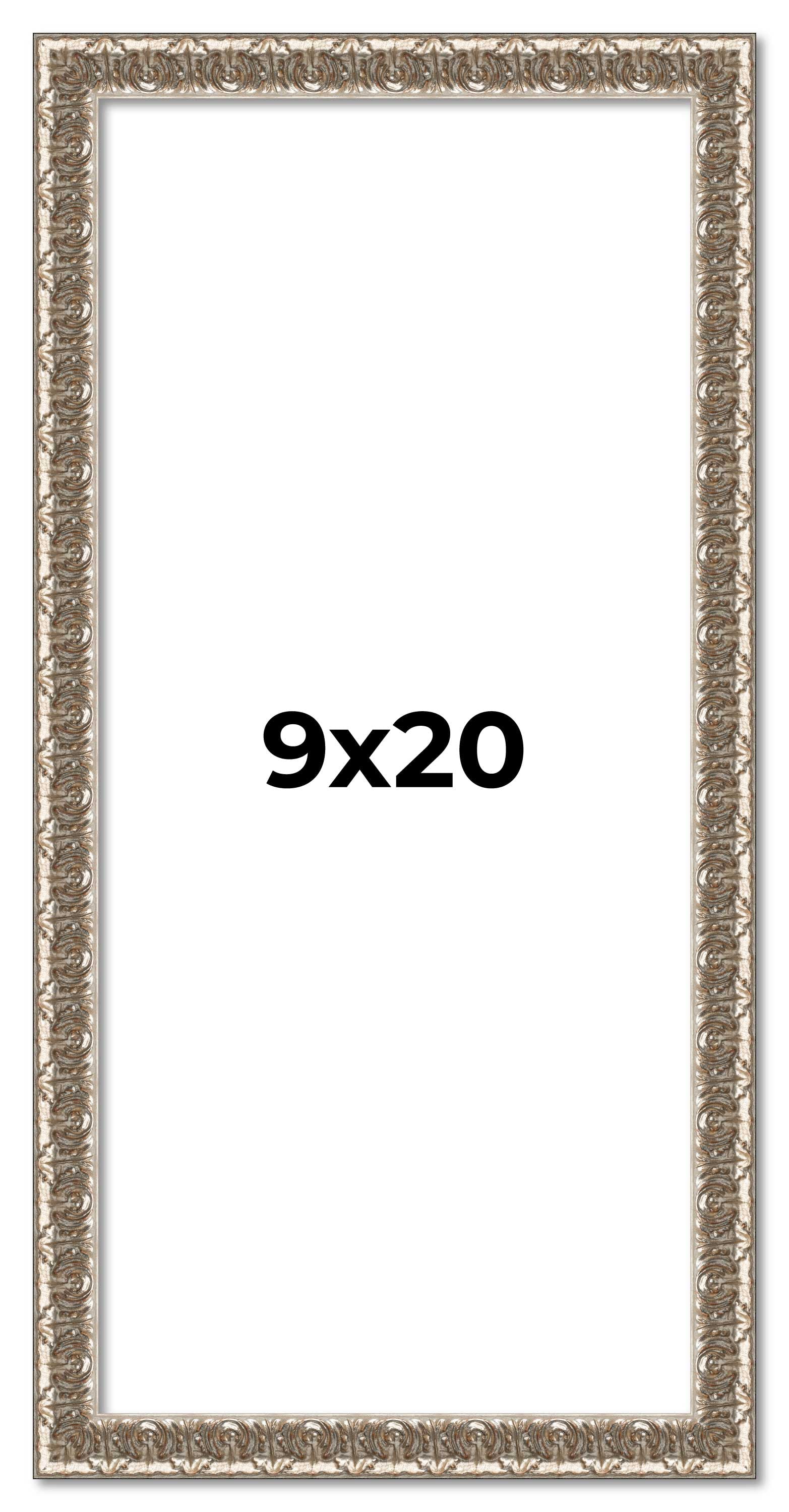 9x20 Frame Silver Versailles Ornate Solid Wood Picture Frame | 1 Inch ...
