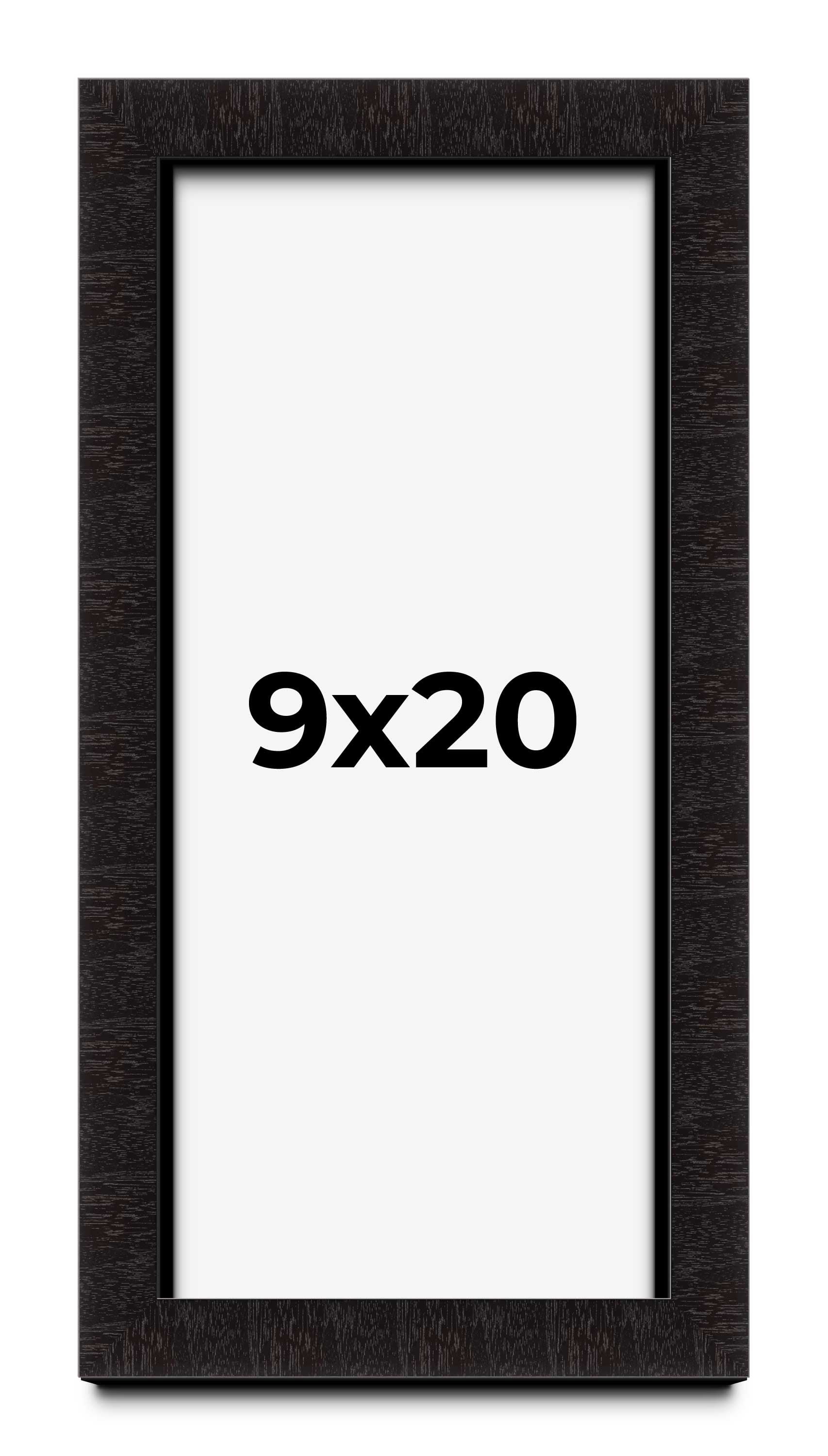 9x20 Shadow Box Black Solid Wood Display Picture Frame | 1 Inch Rabbet ...
