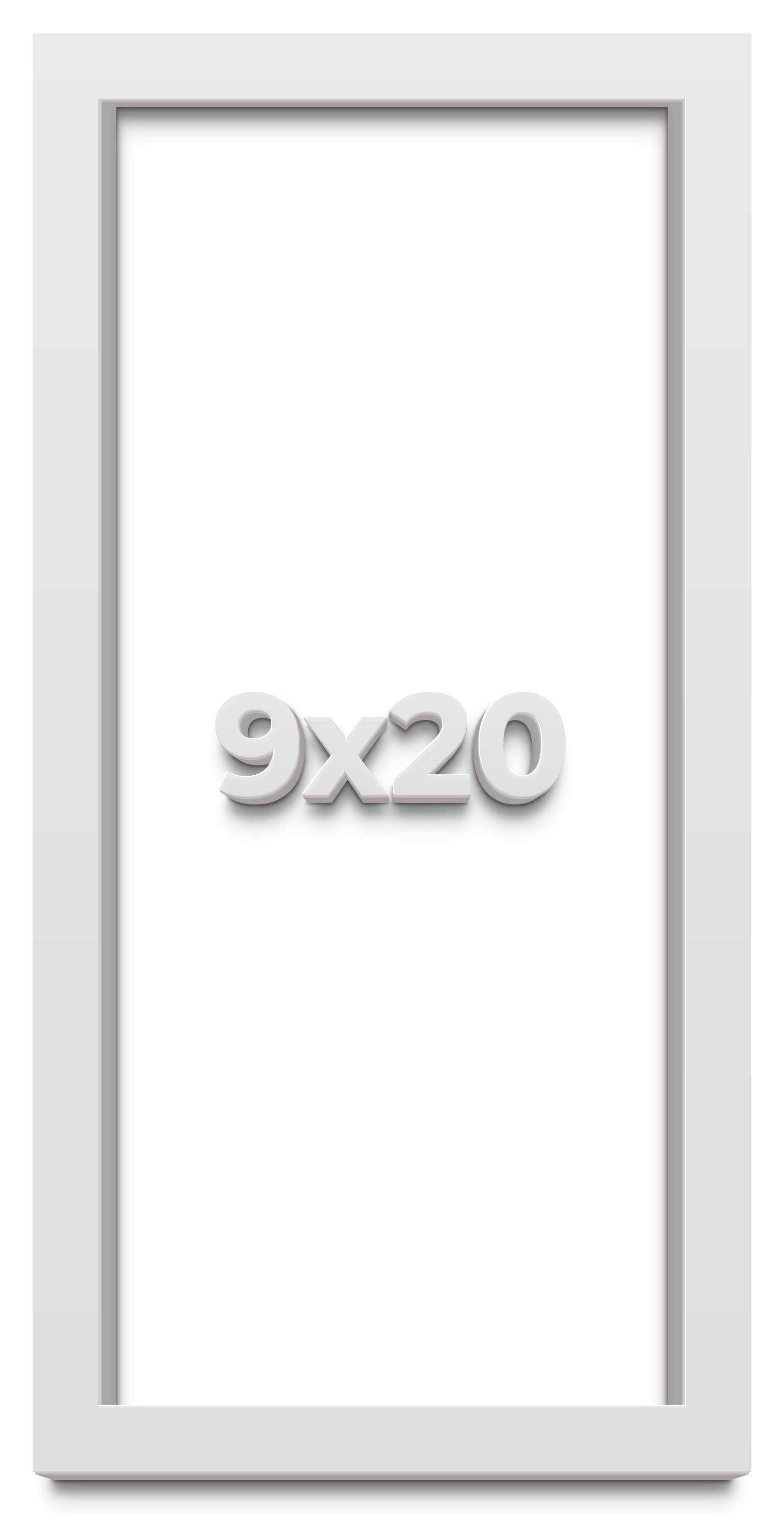 9x20 Shadow Box High Gloss White Display Frame | 1.625 Inches Deep | 1 ...