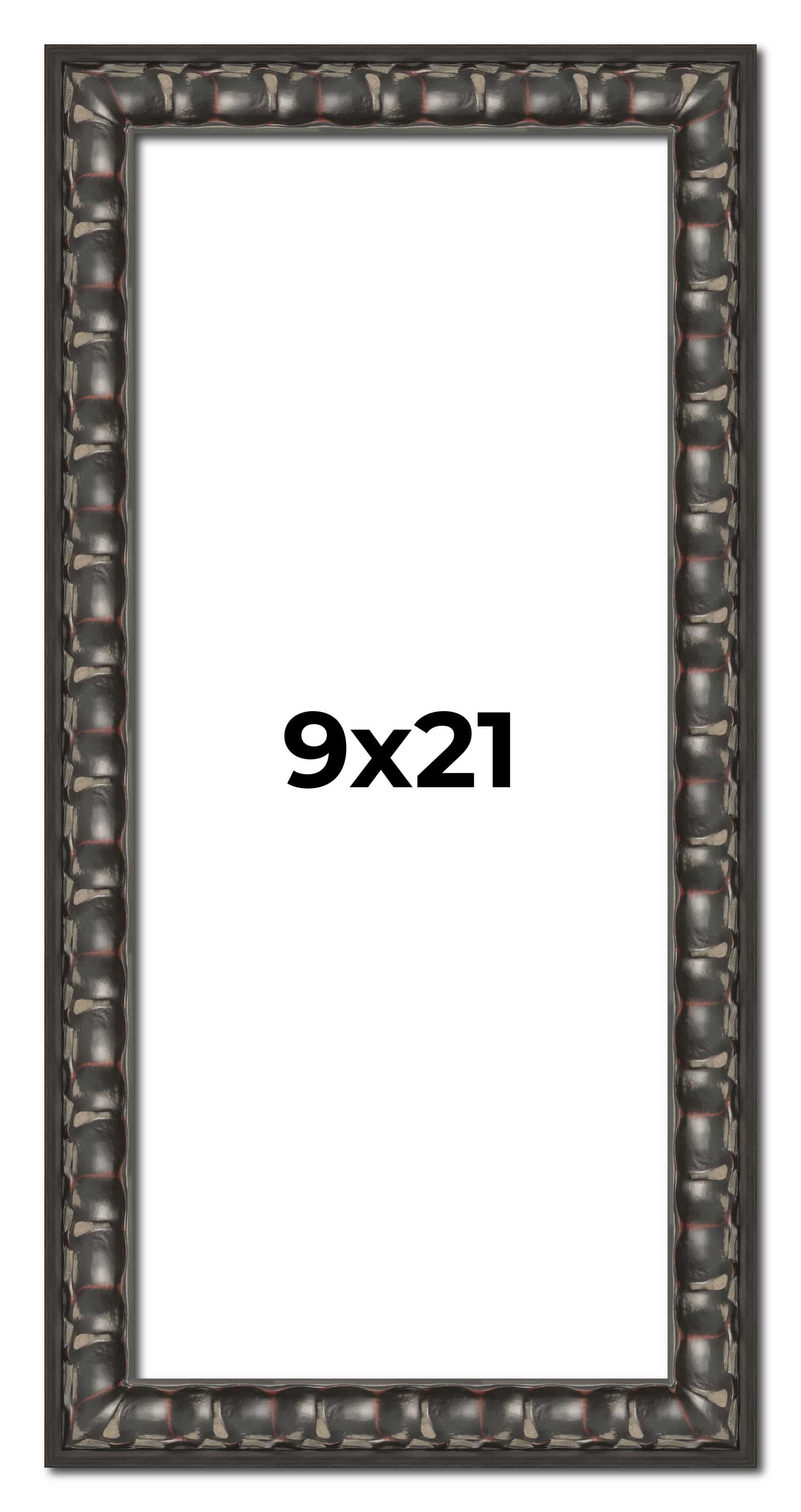 9x21 Frame Black-Brown Medieval Solid Wood Picture Frame | 1.5 Inch ...