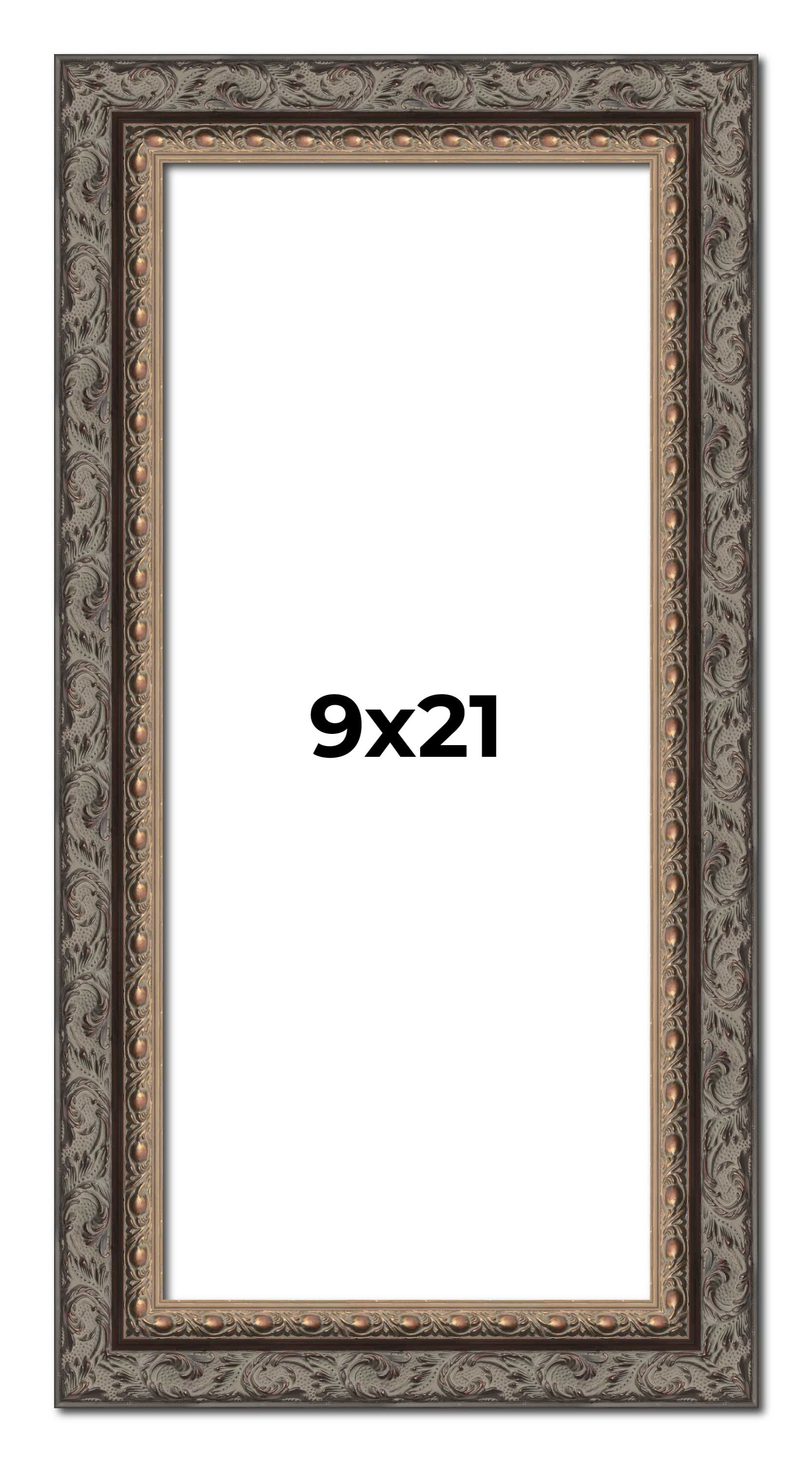 9x21 Frame Black Real Wood Picture Frame Width 2 inches | Interior Frame Depth 0.5 inches | Fitz ...