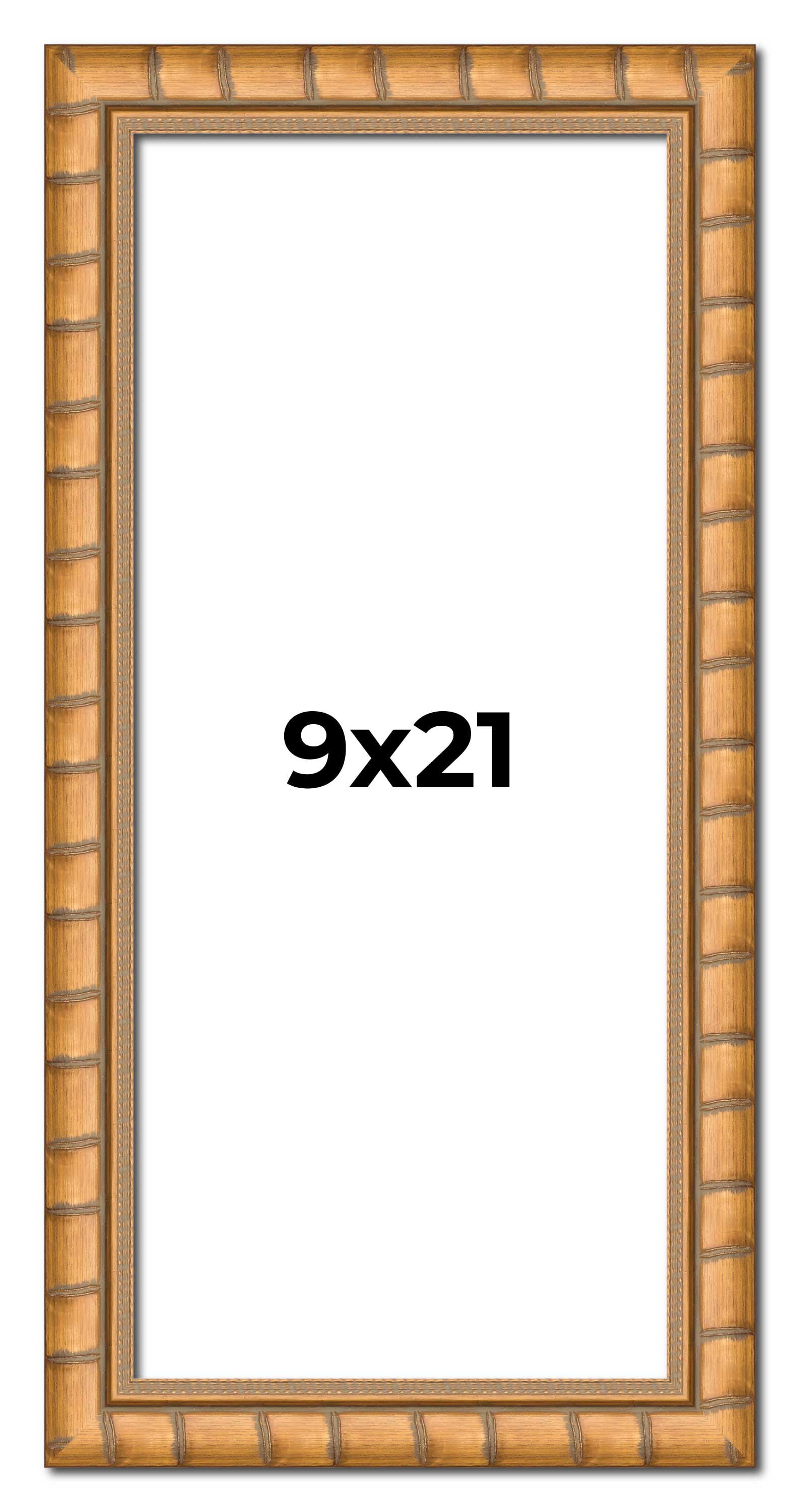 9x21 Frame Gold Real Wood Picture Frame Width 1.5 inches | Interior Frame Depth 0.5 inches ...