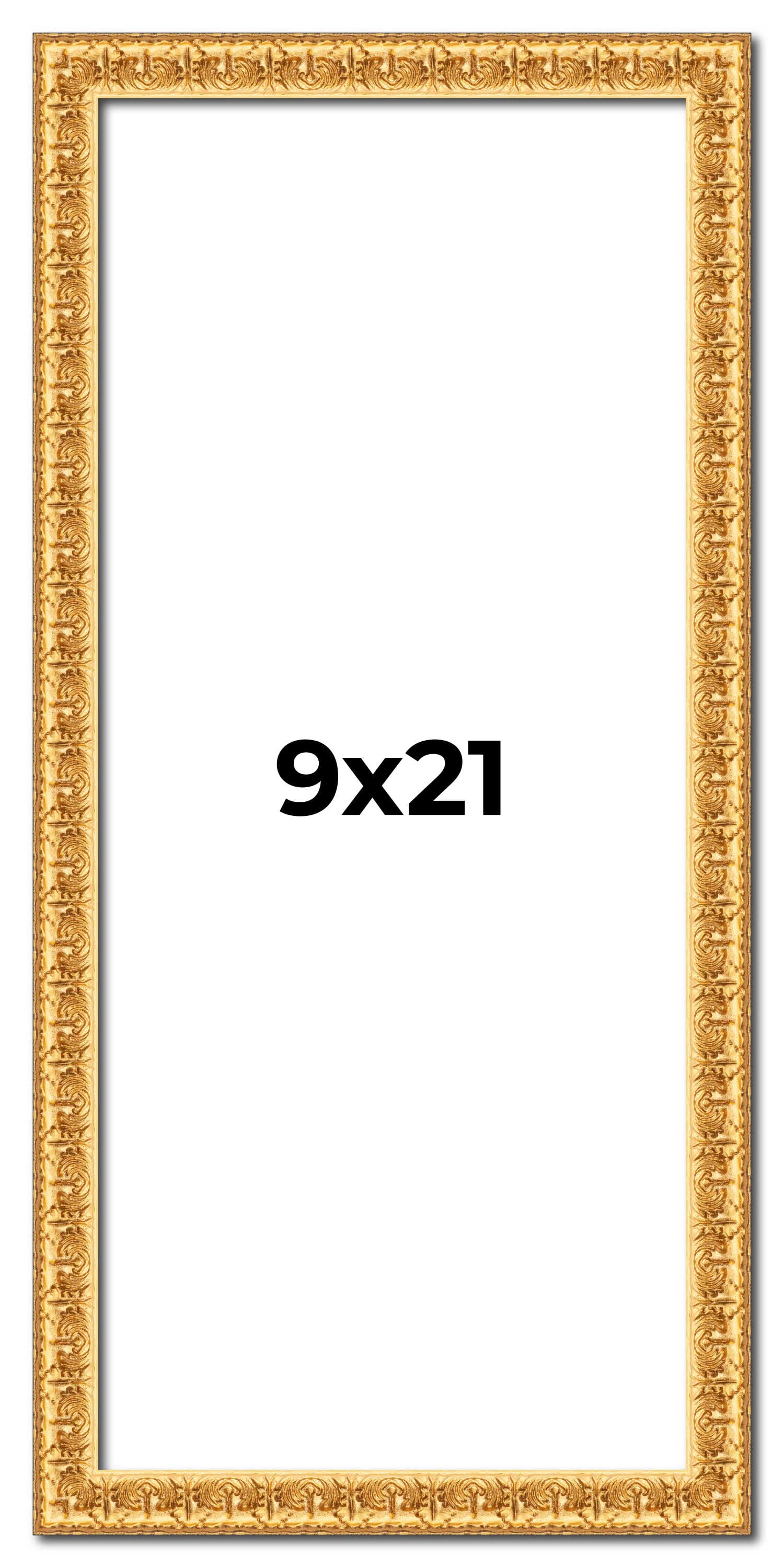 9x21 Frame Gold Real Wood Picture Frame Width 1 inches | Interior Frame ...