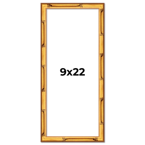 9x22 Frame Gold Bamboo Solid Wood Picture Frame | 0.75 Inch Moulding ...