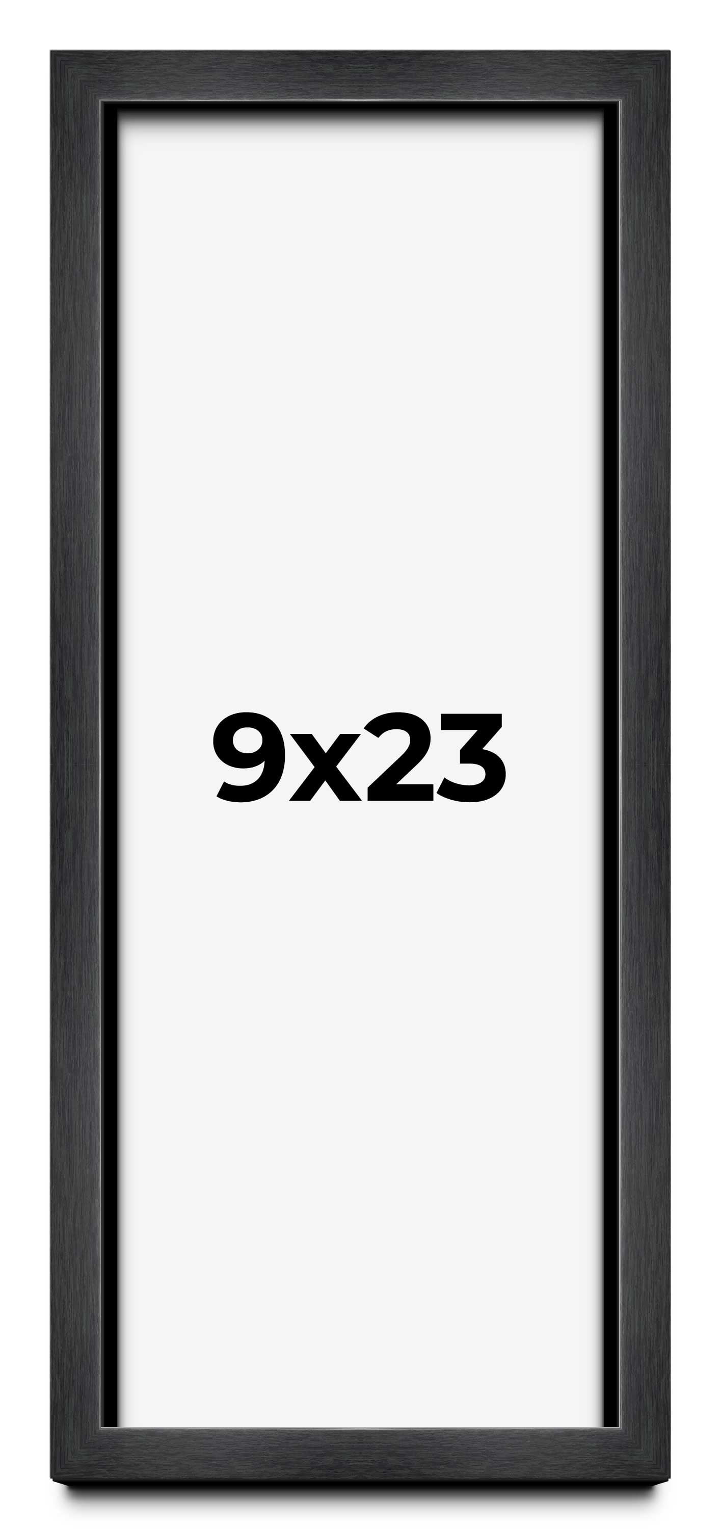 9x23 Frame Black Charcoal Grey Wood Textured Picture Frame | 0.75 Inch ...