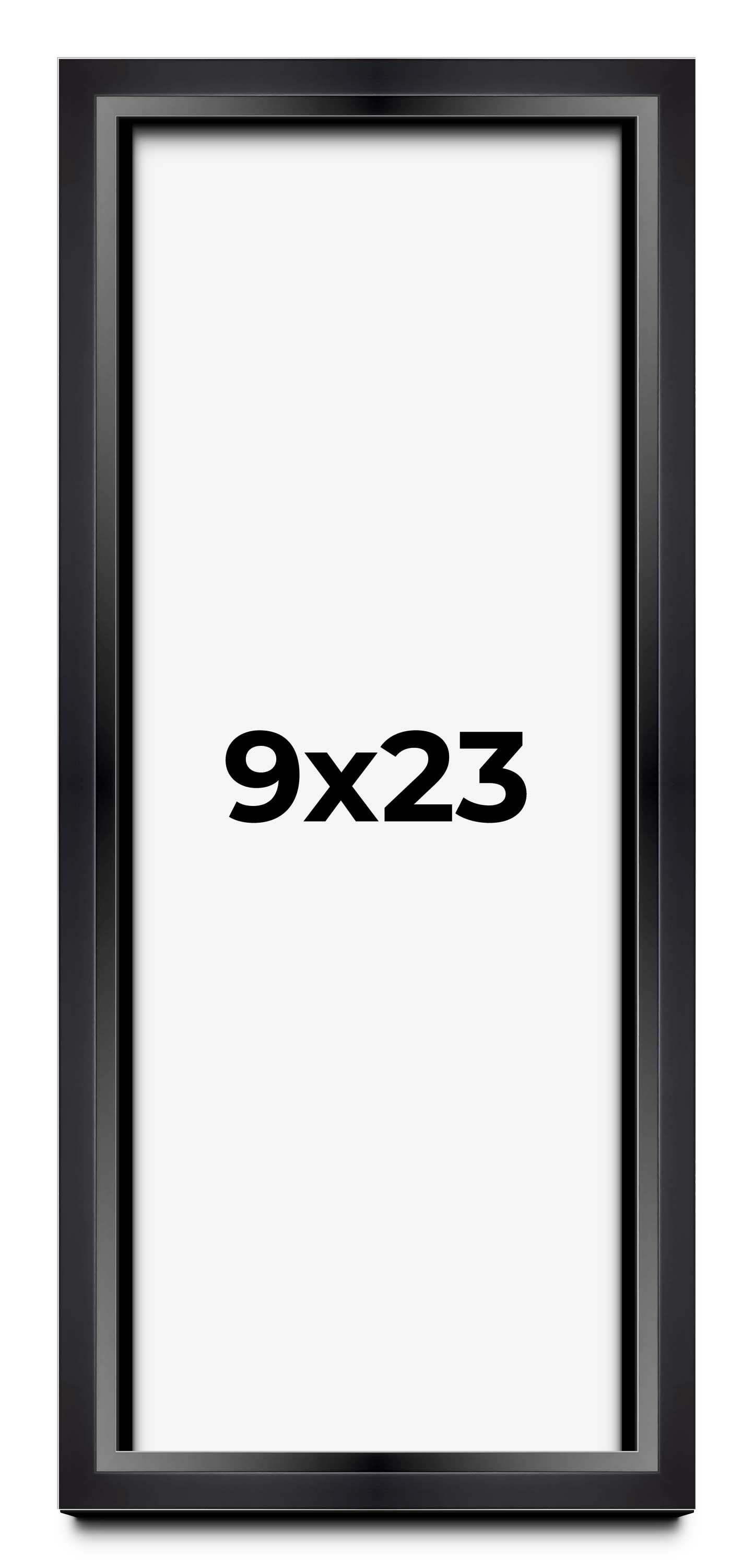 9x23 Shadow Box Frame Black | 1.25 inches Deep Real Wood Contemporary ...