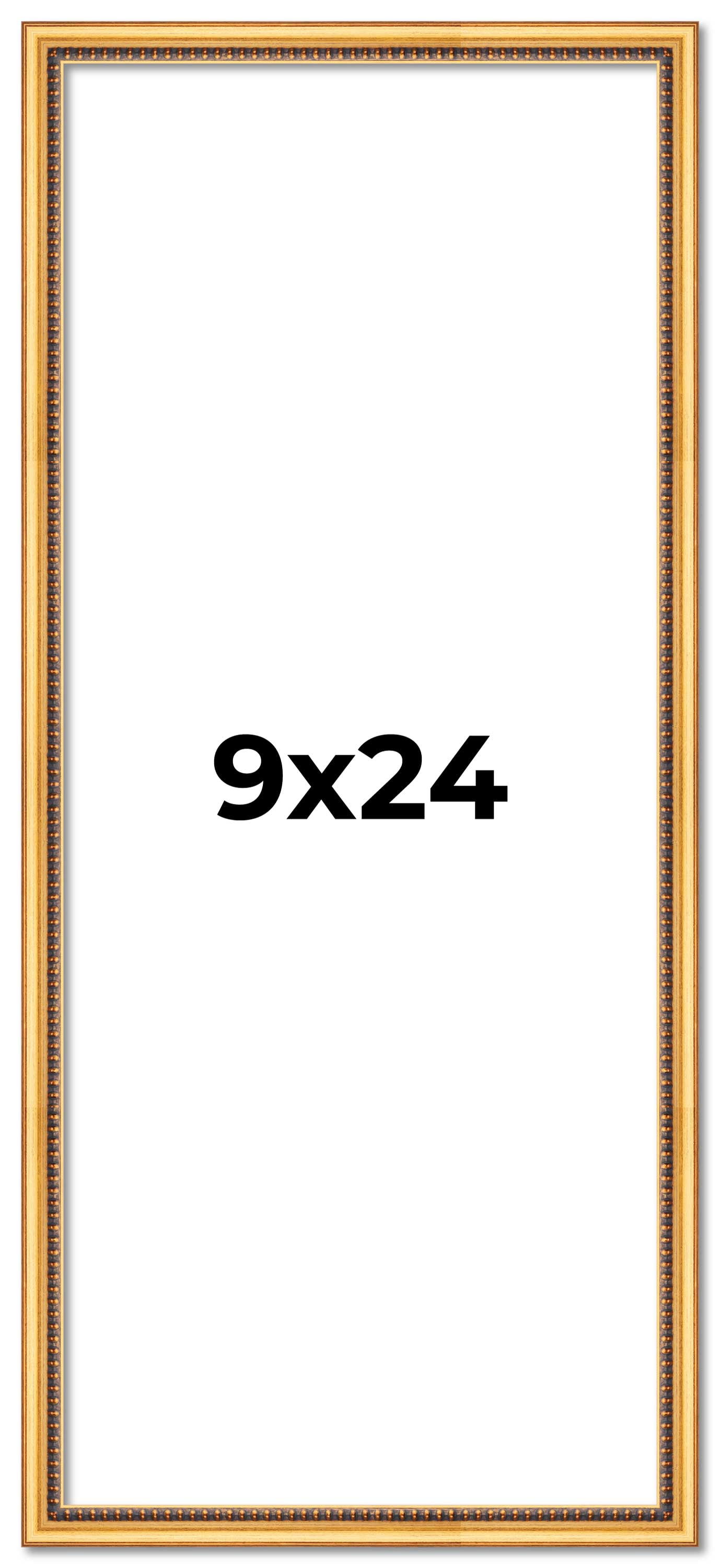 9x24 Frame Beaded Gold Solid Wood Picture Frame | 0.75 Inches Moulding ...