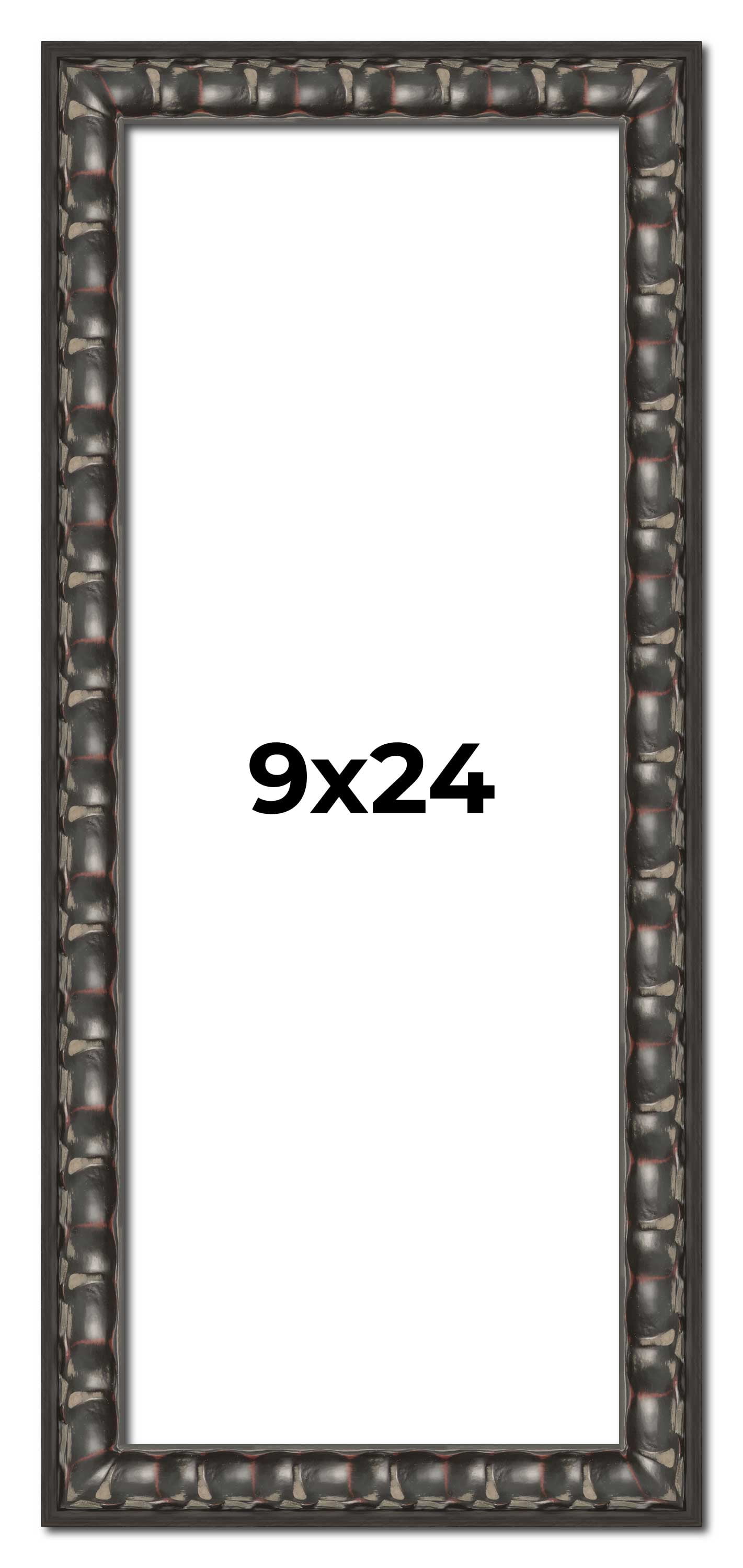 9x24 Frame Black-Brown Medieval Solid Wood Picture Frame | 1.5 Inch ...