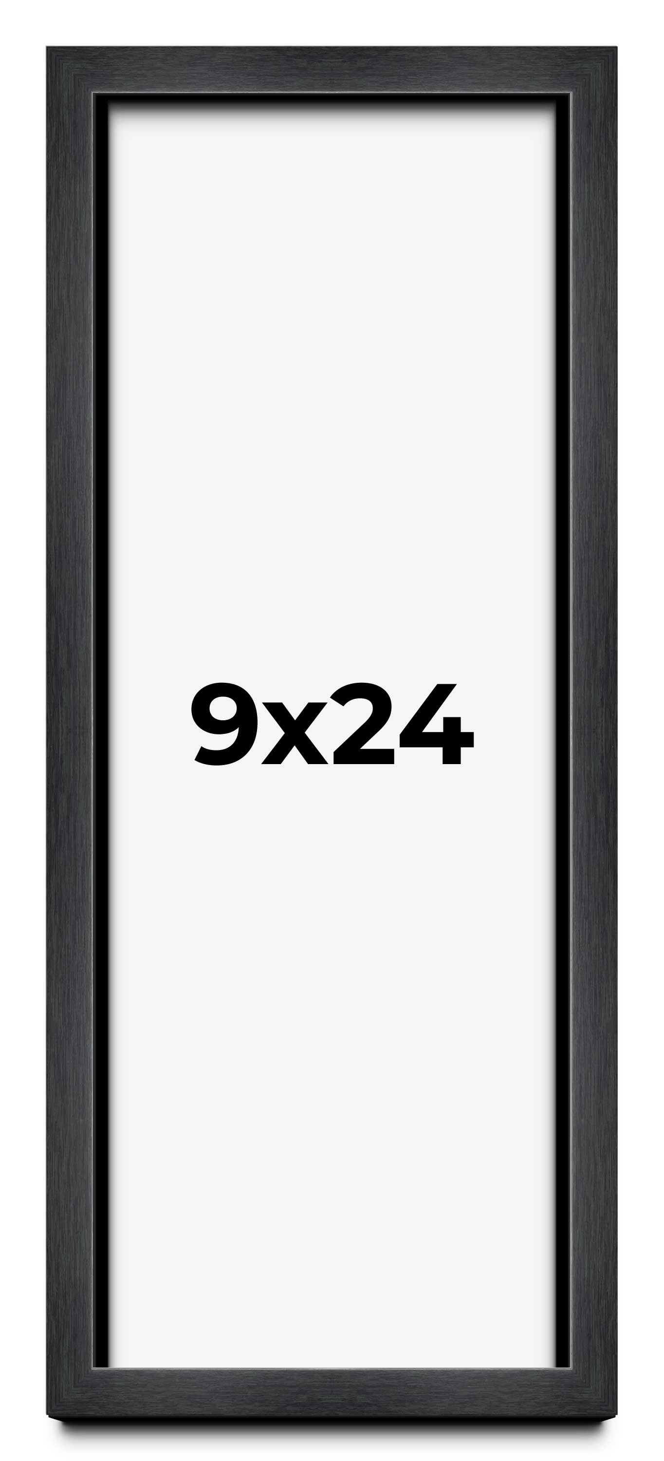 9x24 Frame Black Charcoal Grey Wood Textured Picture Frame | 0.75 Inch ...