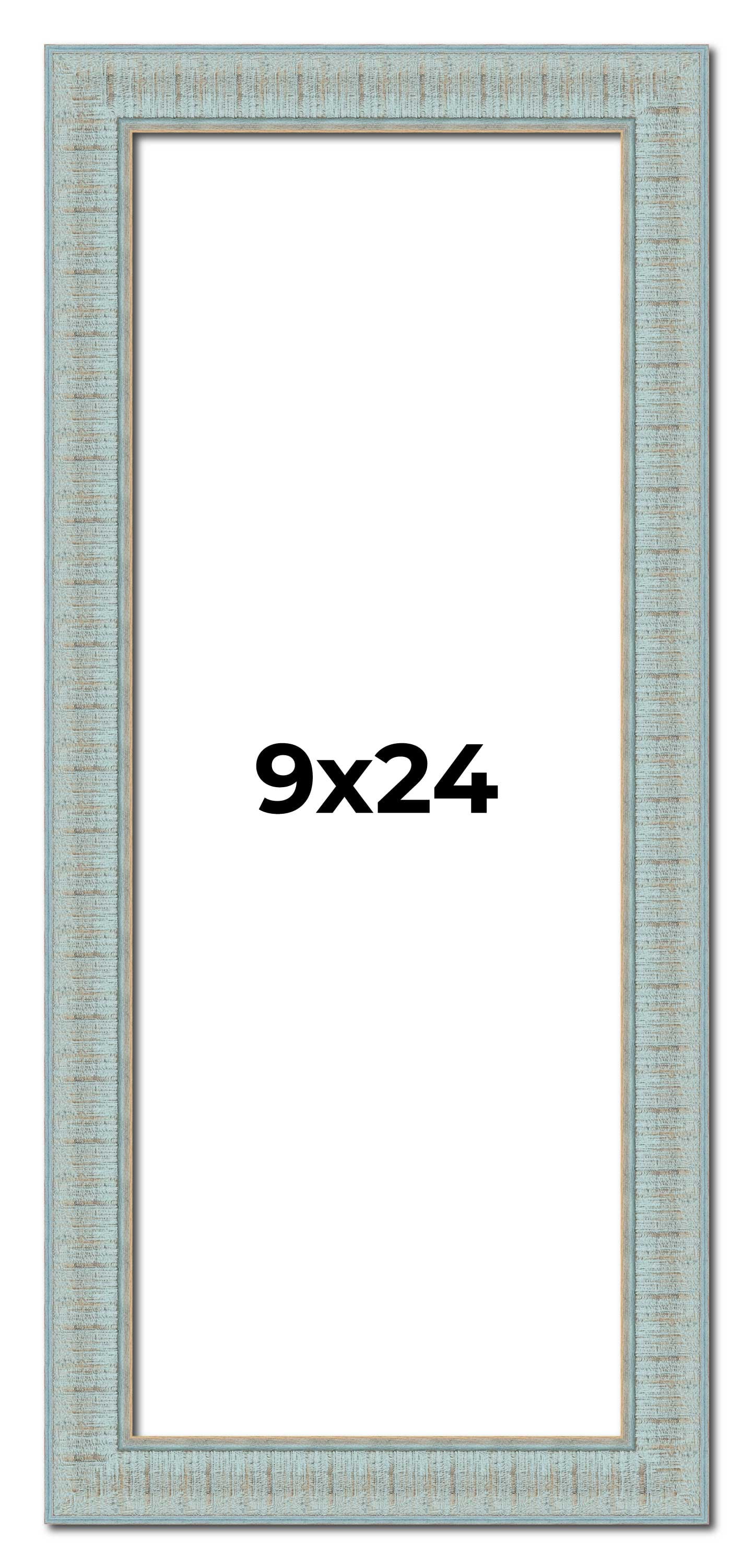 9x24 Frame Blue Teal Distressed Solid Wood Picture Frame | 1.625 Inch ...