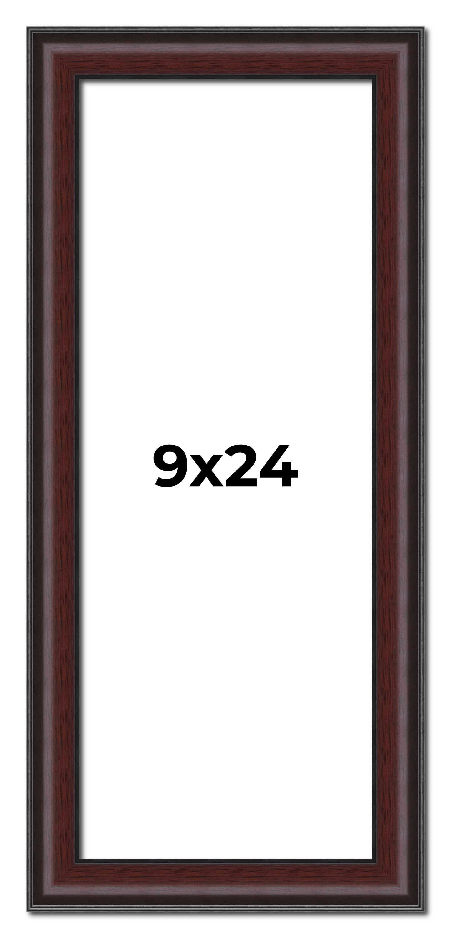 9x24 Frame Brown Round Mahogany Solid Wood Picture Frame | 1.625 Inch ...