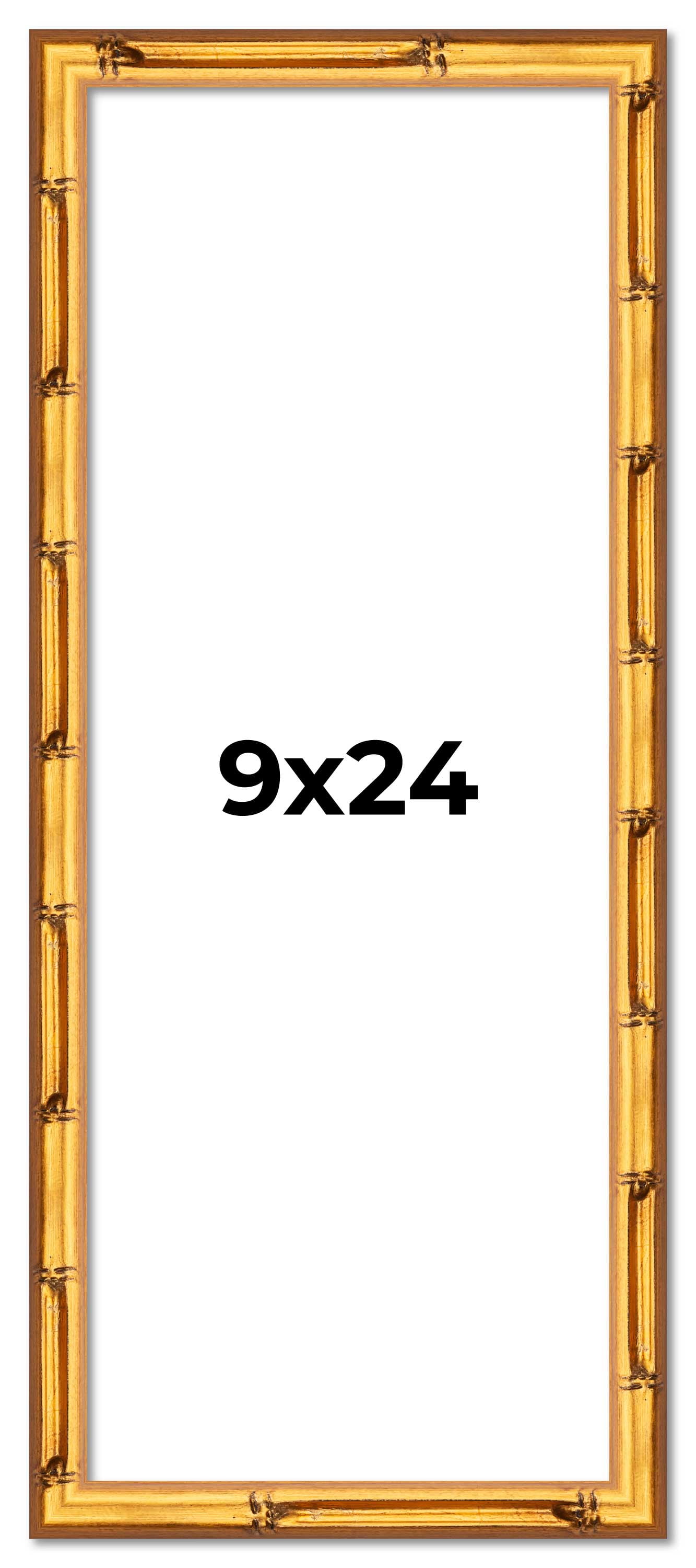 9x24 Frame Gold Bamboo Solid Wood Picture Frame | 1 Inch Moulding Width ...
