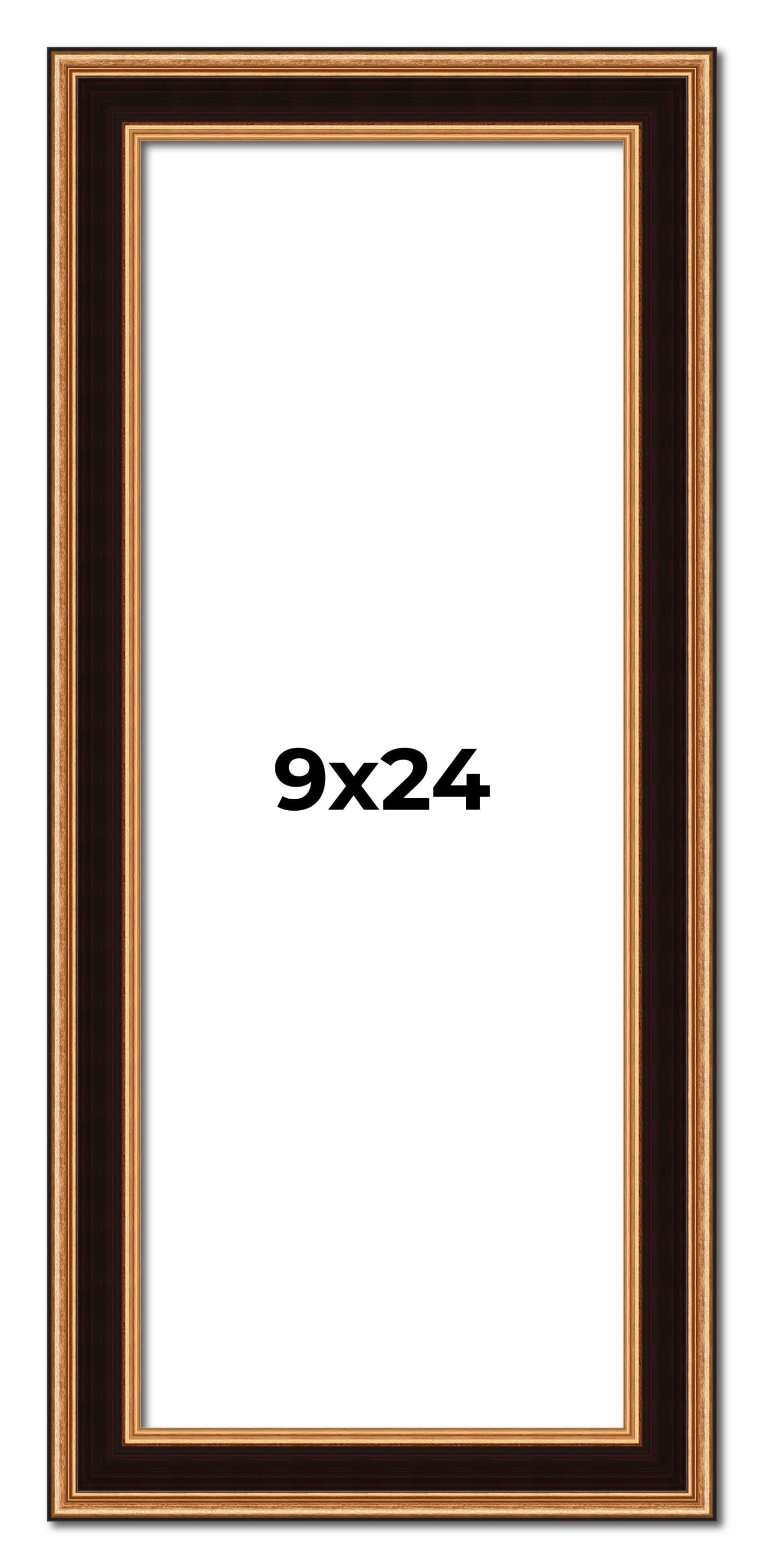 9x24 Frame Gold Brown Plein Air Vintage Solid Wood Picture Frame | 1.75 ...