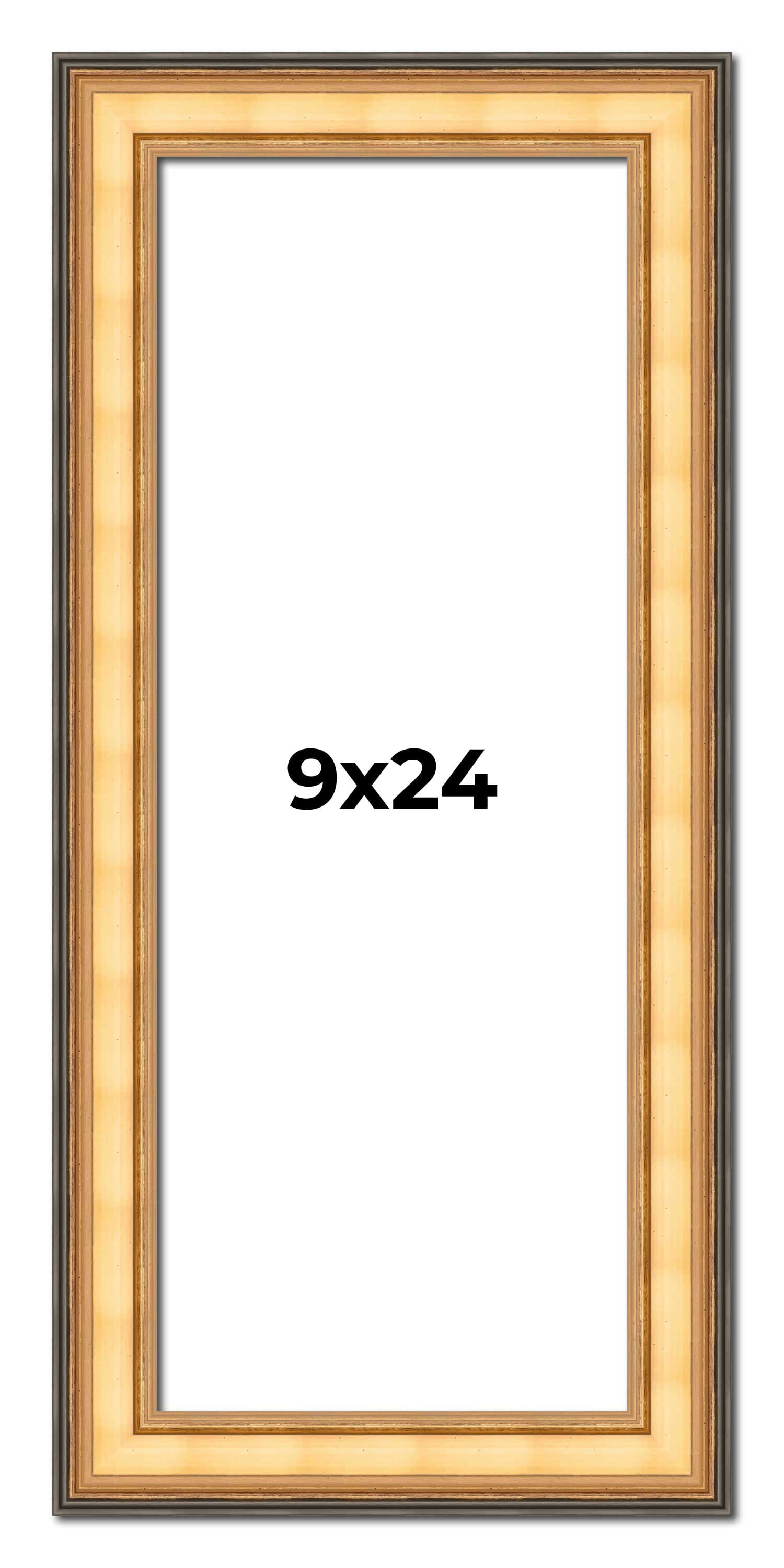 9x24 Frame Gold Plein Aire Solid Wood Picture Frame Width 2 Inches ...