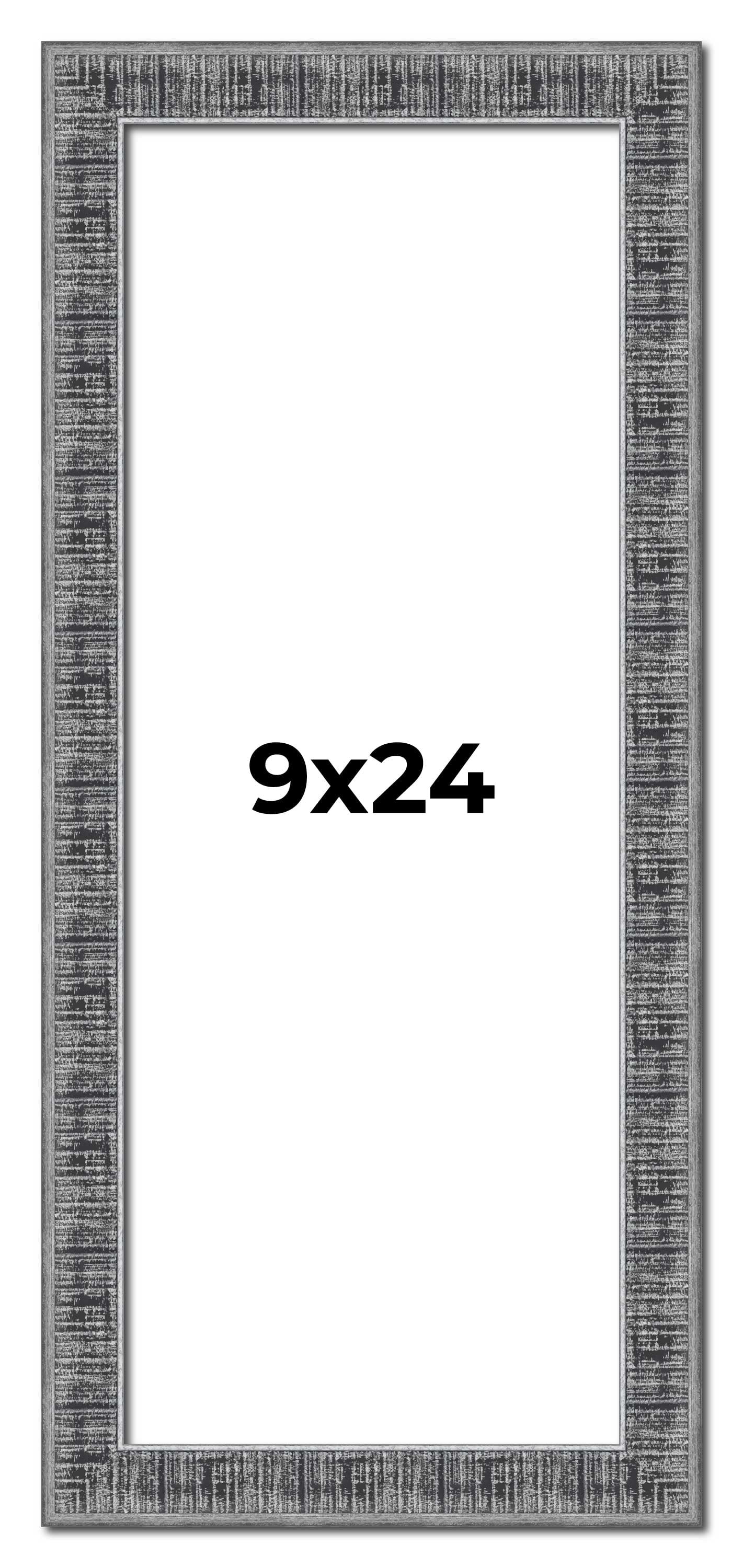9x24 Frame Silver Black Rustic Sonoma Solid Wood Picture Frame | 1.5 ...