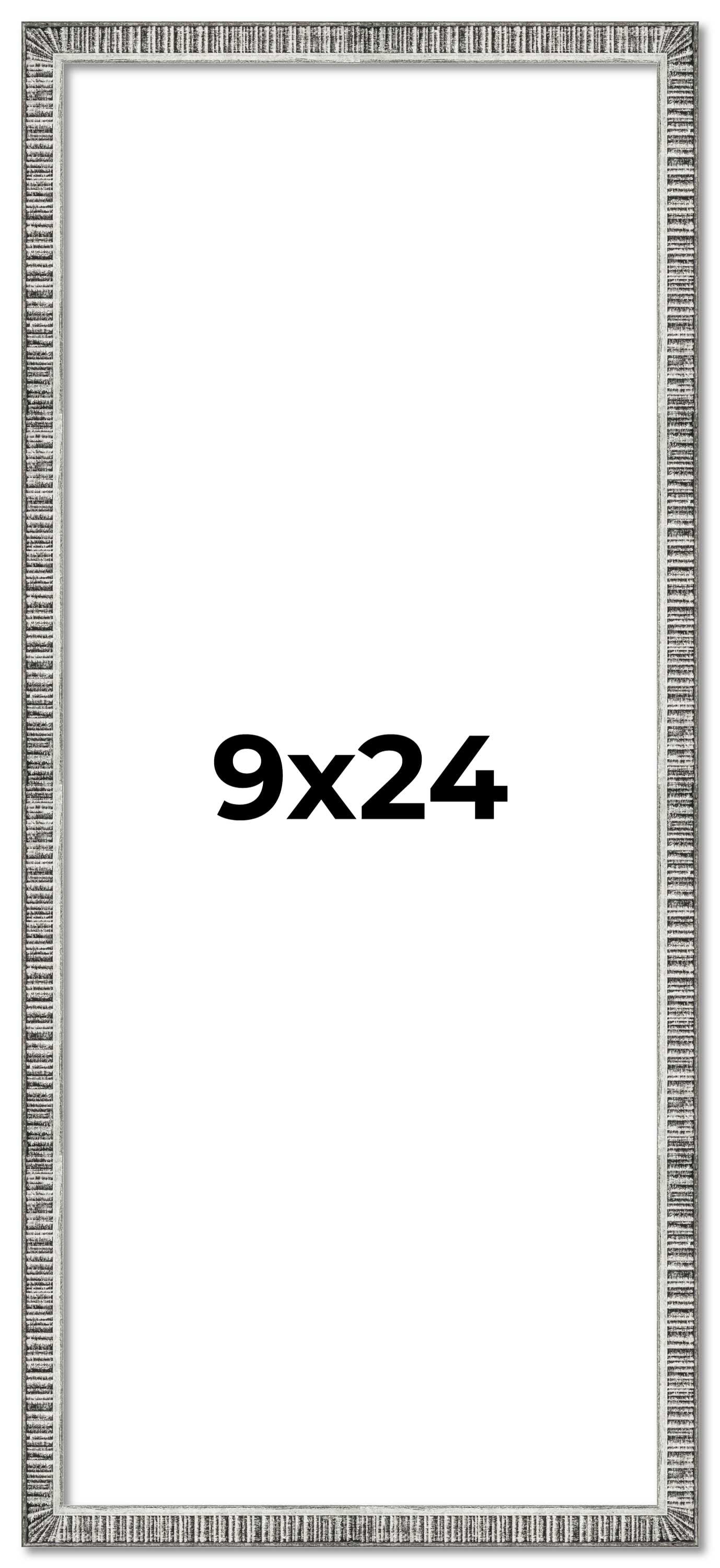 9x24 Frame Silver Grey Distressed Solid Wood Picture Frame | 0.75 Inch ...