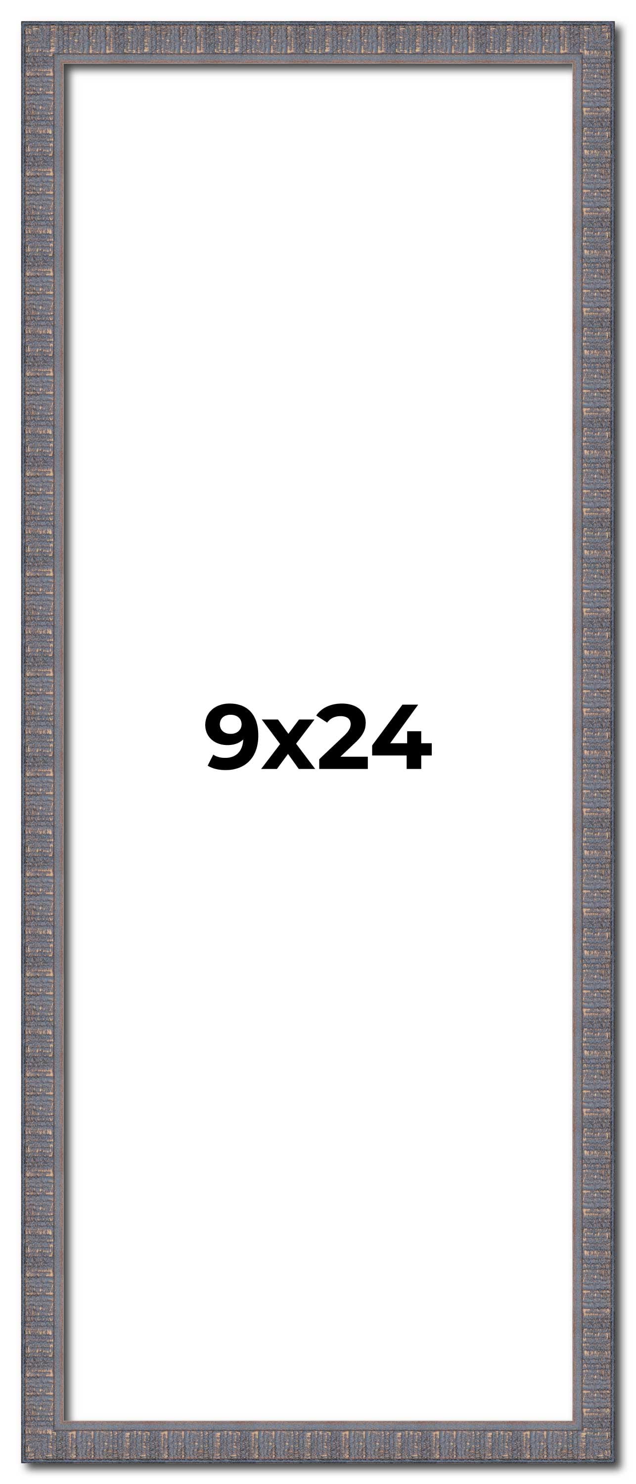 9x24 Frame Slate Blue Distressed Rustic Solid Wood Picture Frame | 0.75 ...