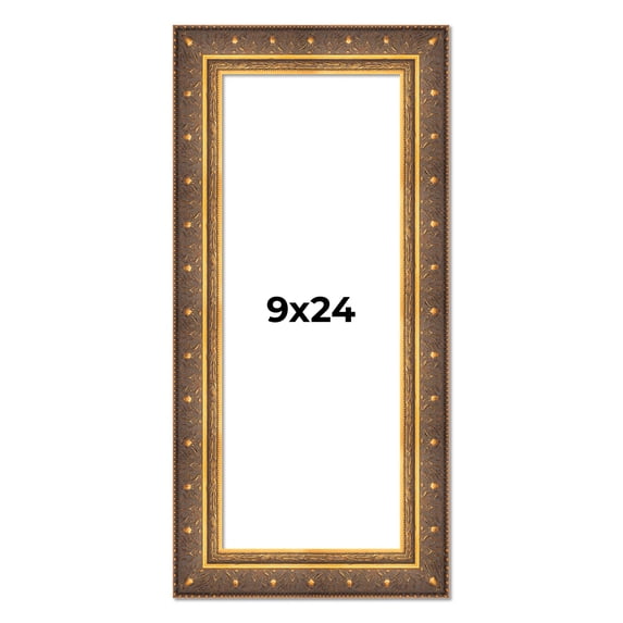 9x24 Frame Vintage Gold Solid Wood Picture Frame | 2.5 Inch Moulding ...