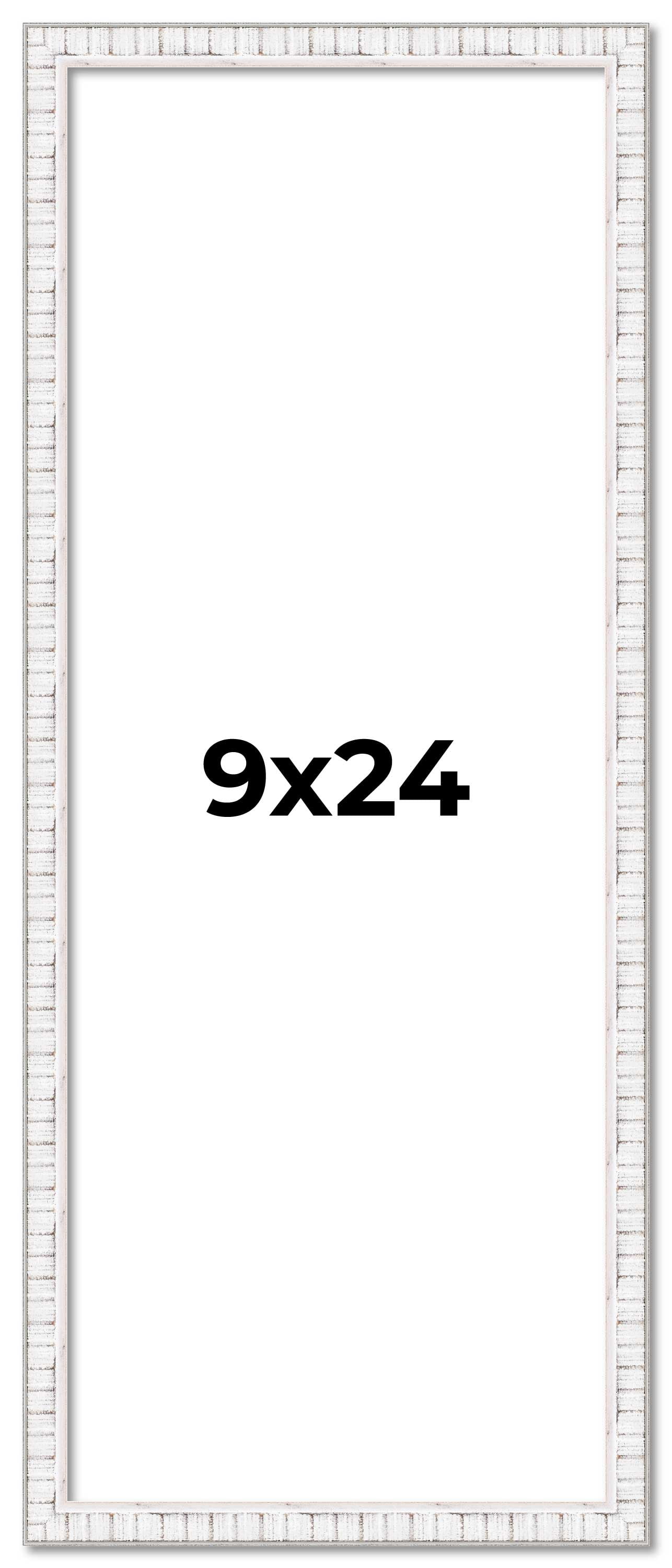 9x24 Frame White Scuffed Rustic Solid Wood Picture Frame | 0.75 Inch ...