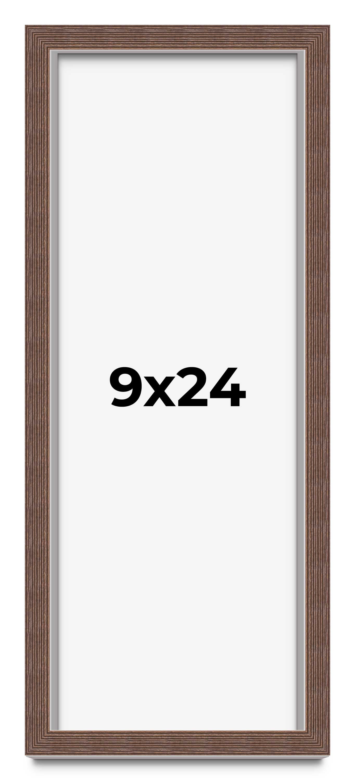9x24 Shadow Box Frame Brown | 1.125 inches Deep Real Wood Rustic ...