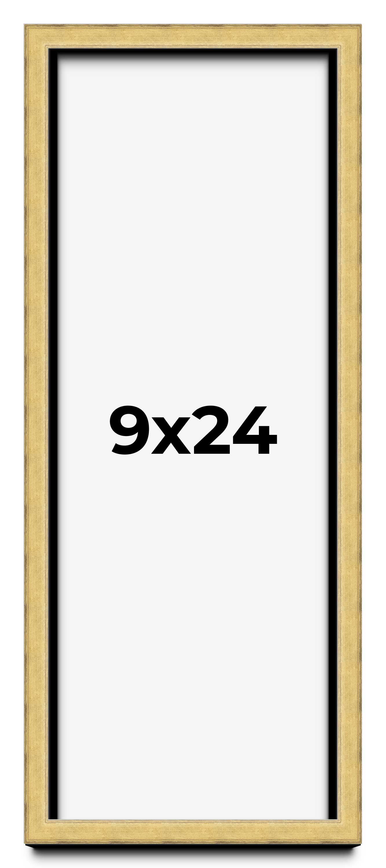 9x24 Shadow Box Frame Gold | 1.375 Inches Deep Real Wood Contemporary ...