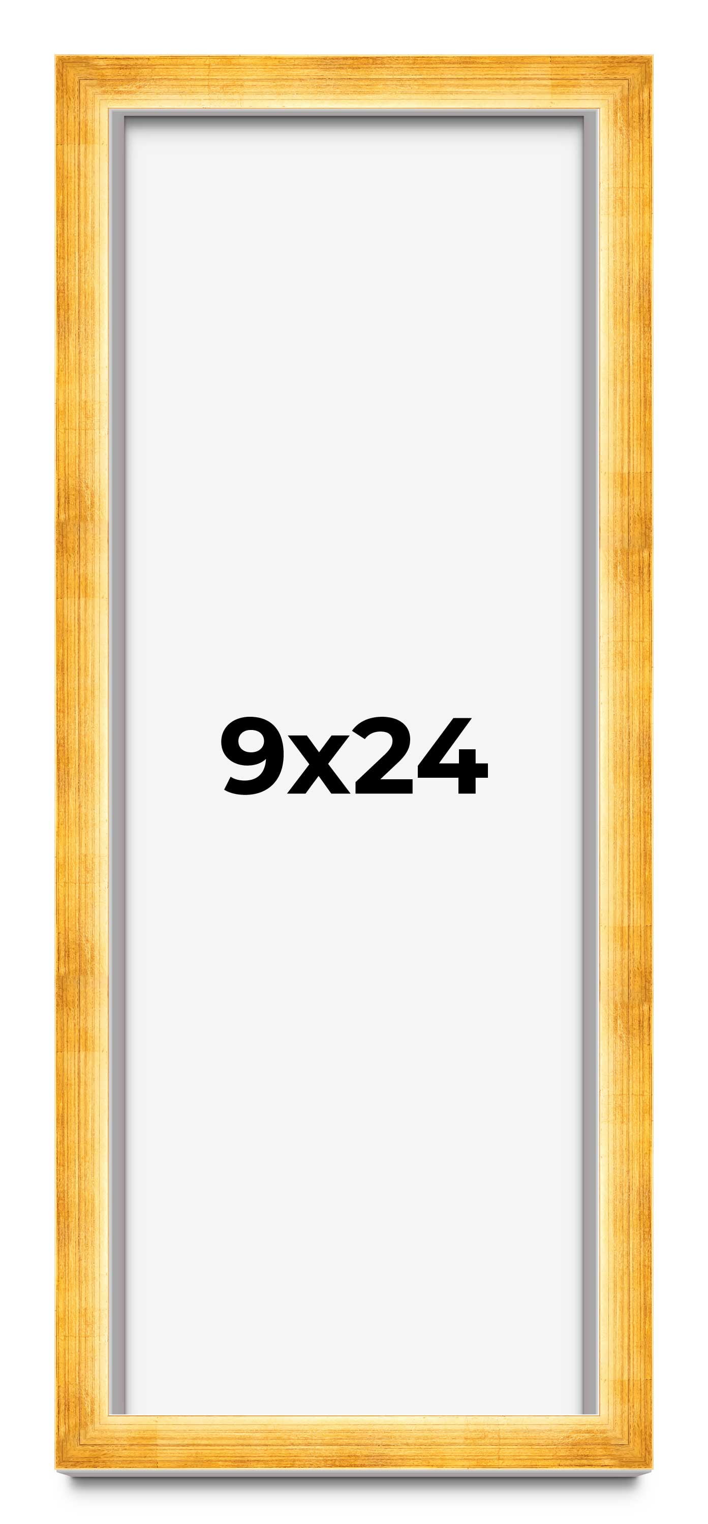 9x24 Shadow Box Frame Gold | 1.625 Inches Deep Real Wood Traditional ...