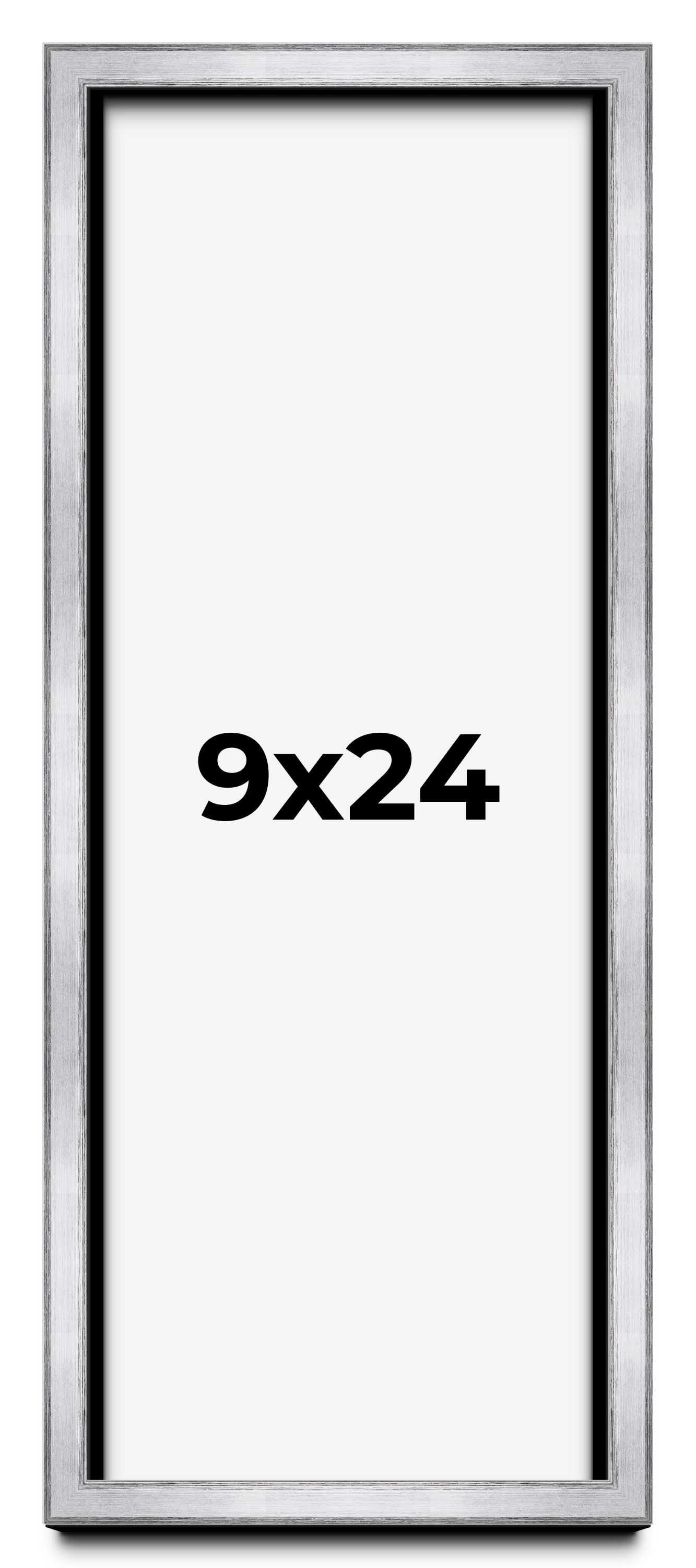 9x24 Shadow Box Frame Silver | 1.375 Inches Deep Real Wood Contemporary ...