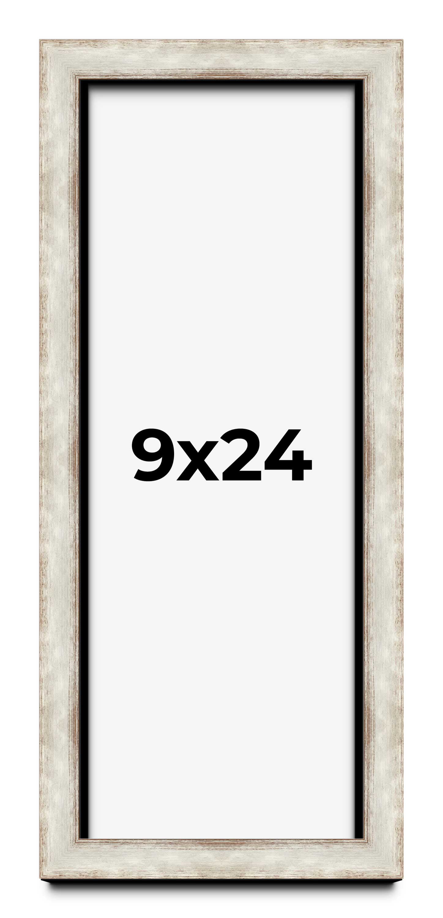 9x24 Shadow Box Frame Silver | 1.625 Inches Deep Real Wood Contemporary ...