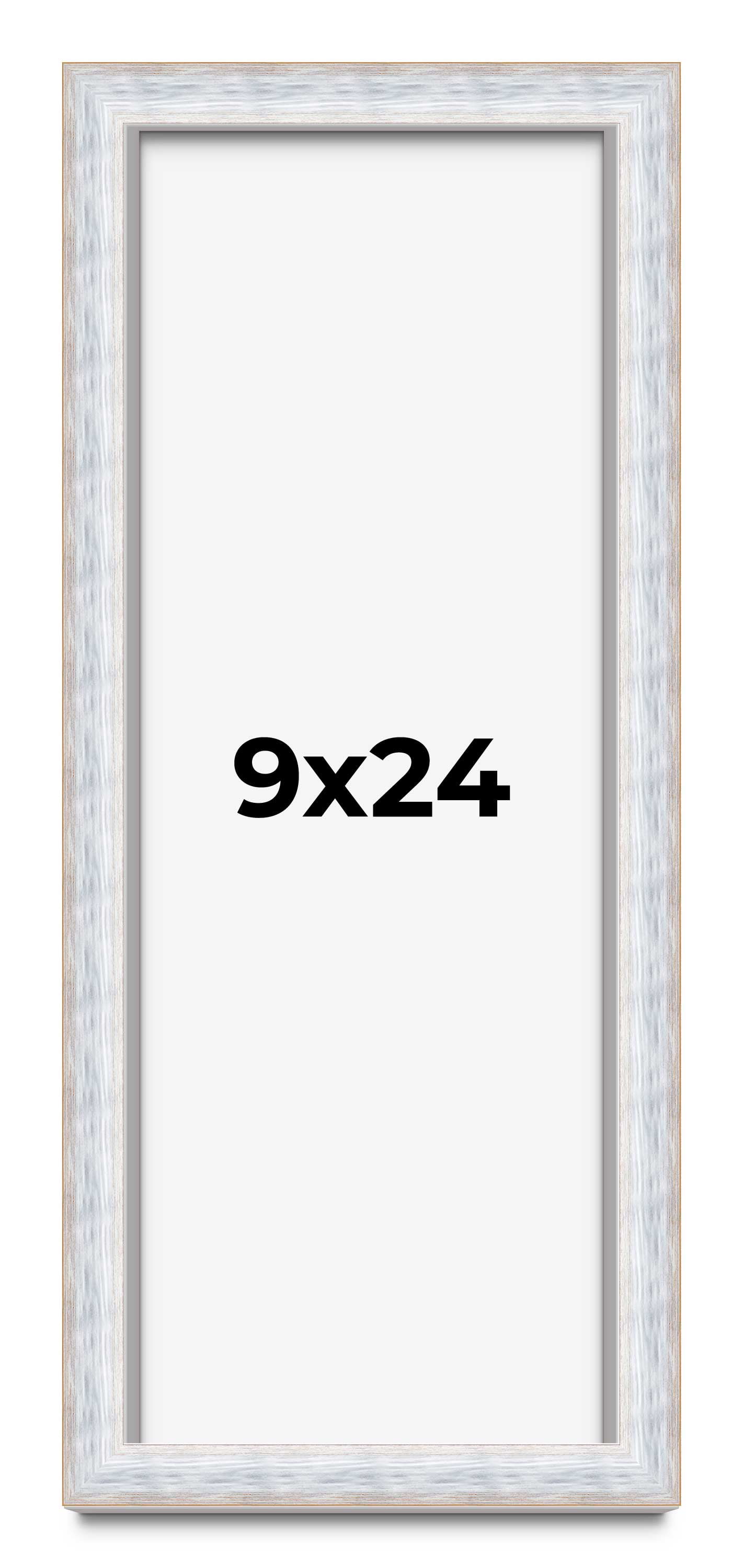 9x24 Shadow Box Frame Silver | 1.625 Inches Deep Real Wood Contemporary ...