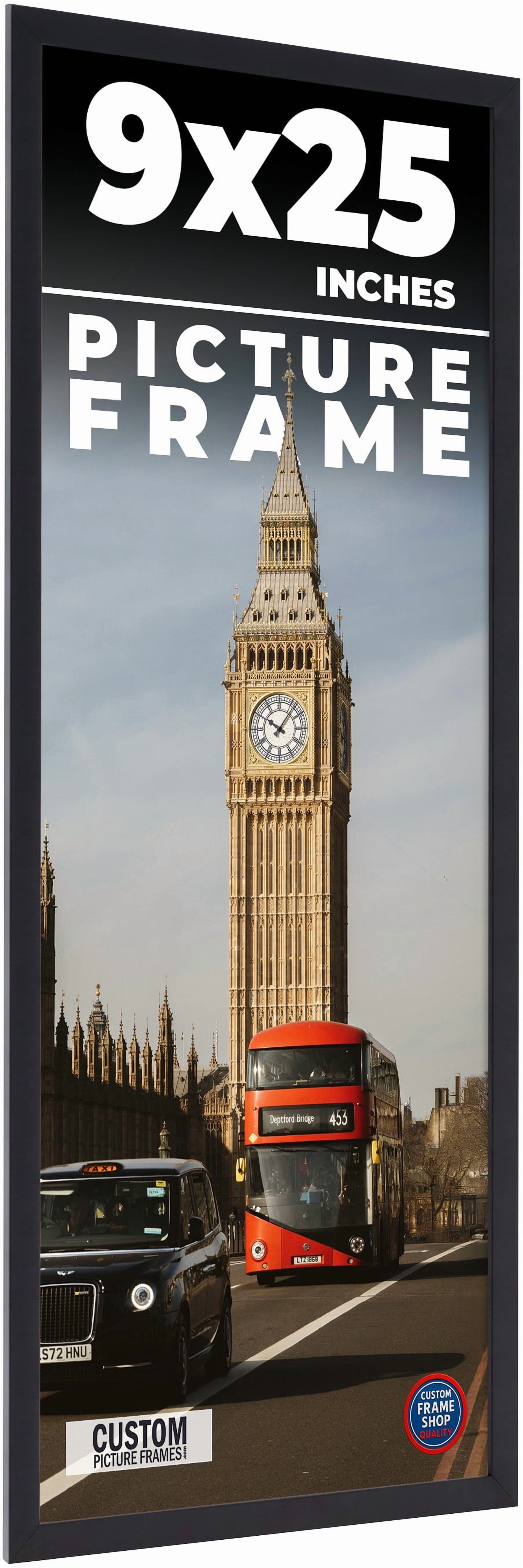 9x25 Frame Black Real Wood Picture Frame Width 0.75 inches | Interior ...